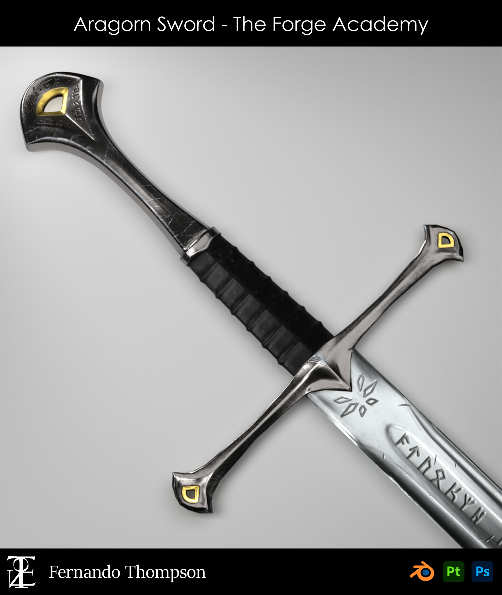 ArtStation - Aragorn Sword Andúril - The Forge Academy