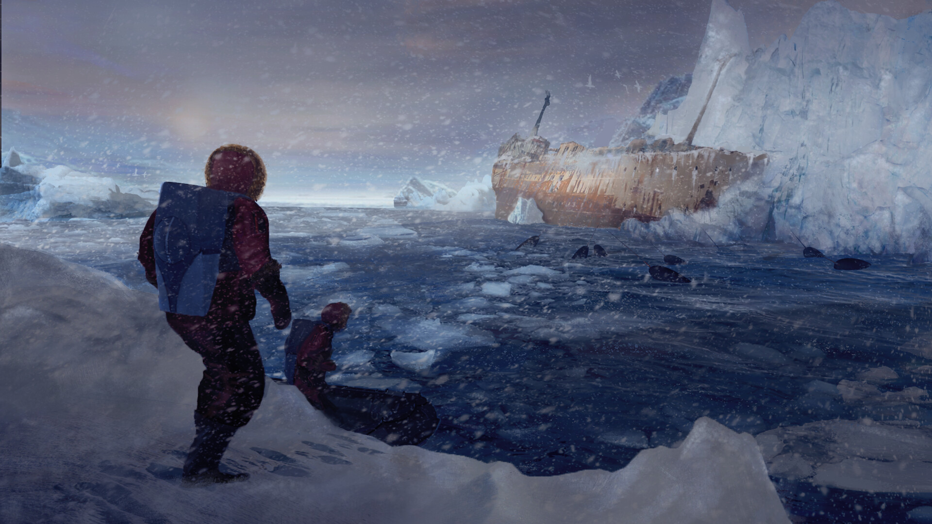 ArtStation - Arctic - Narwhal rescue
