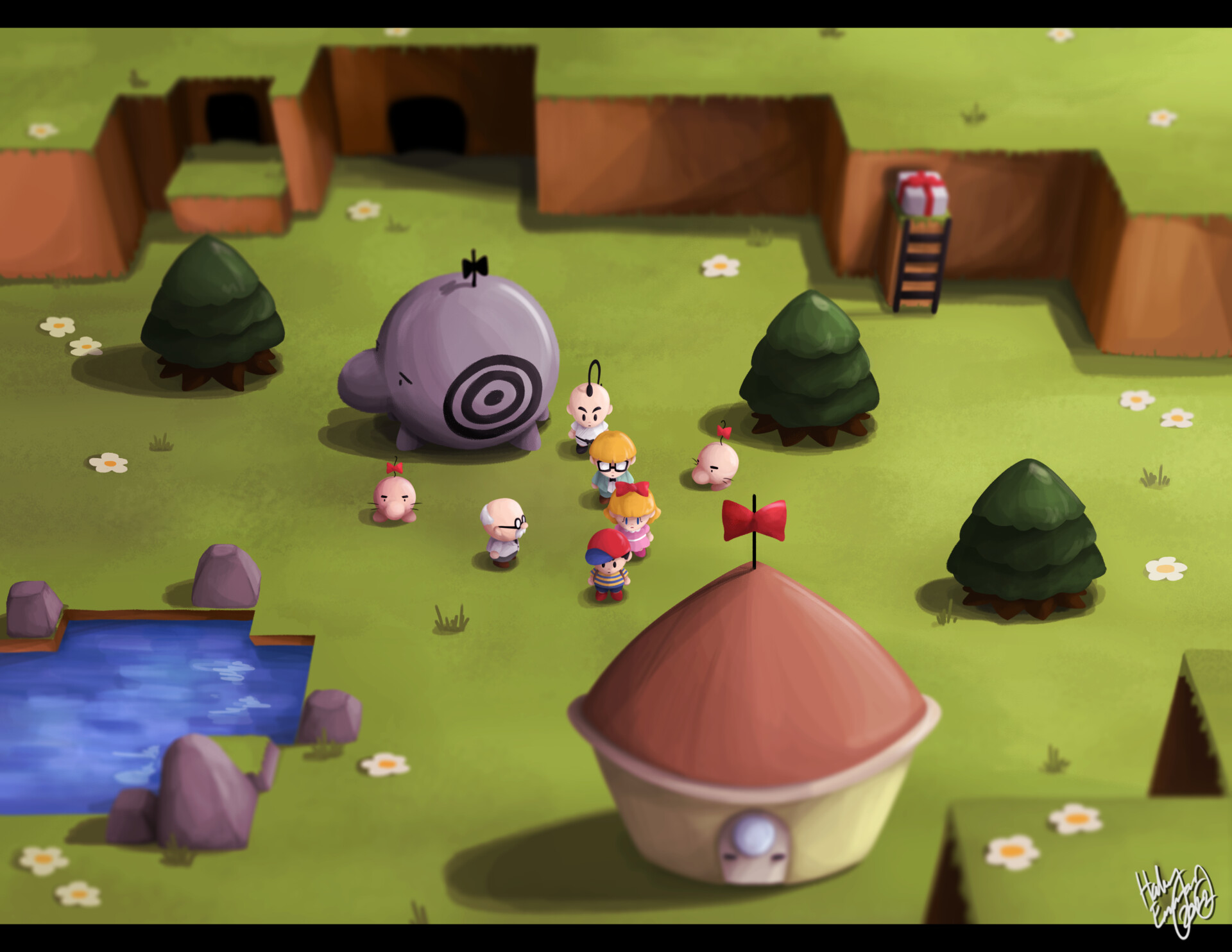 ArtStation - Earthbound x Link's Awakening