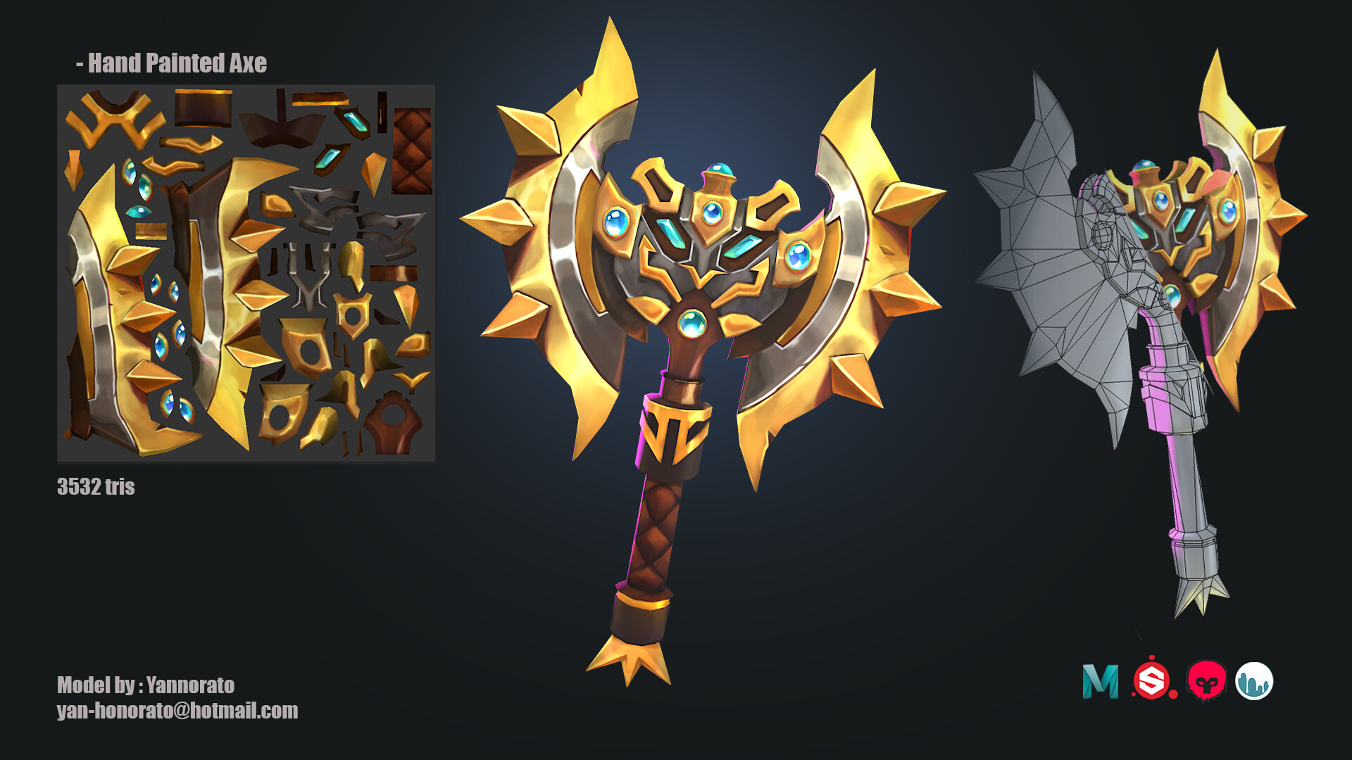 Yan Honorato - - Hand Painted Axe