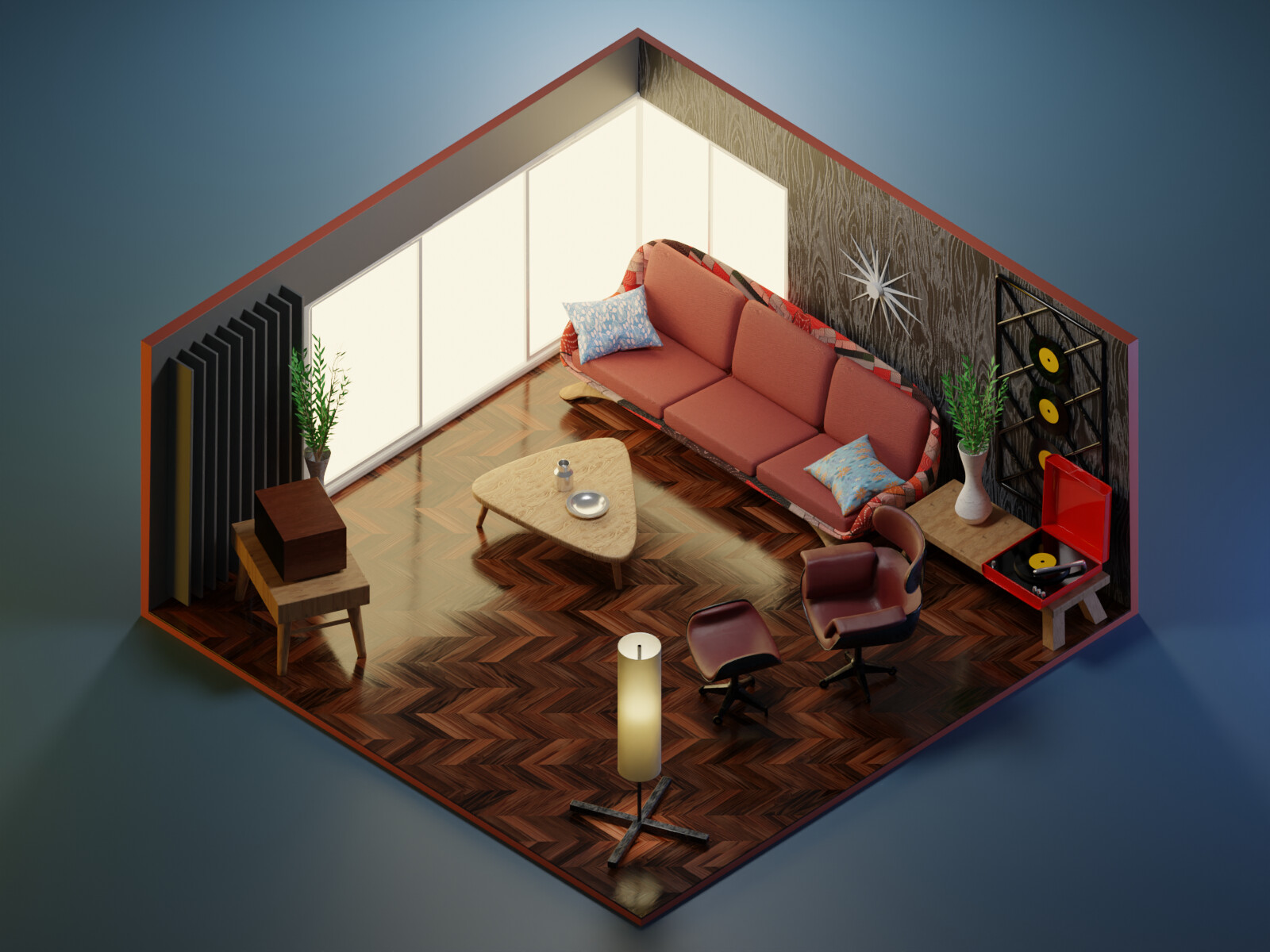 ArtStation - 60's Room