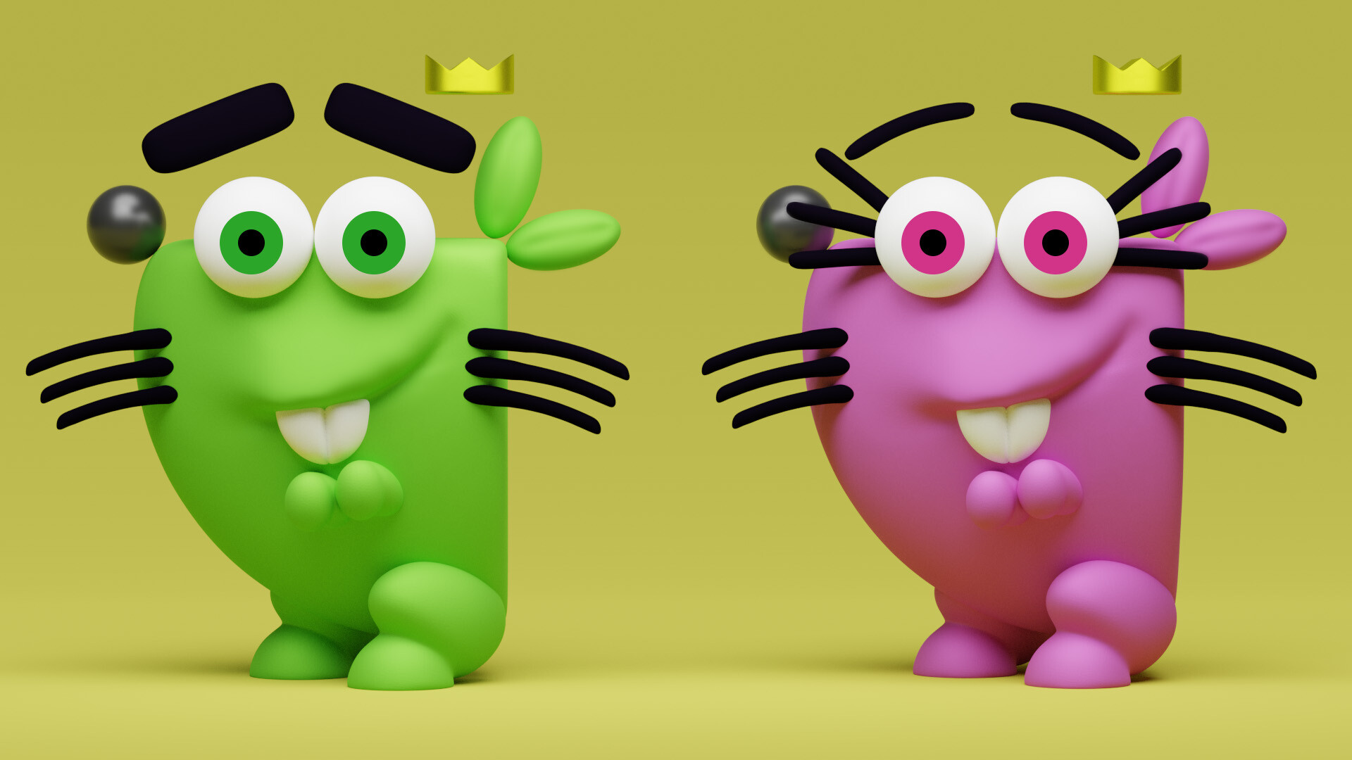 ArtStation - Wanda & Cosmo as mice