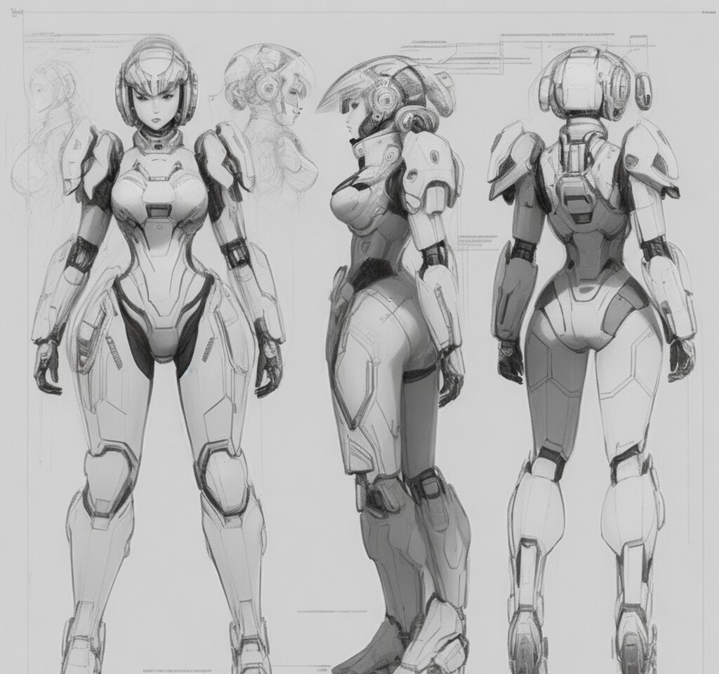 Artstation Mech Pilots Concept Grayscale 2
