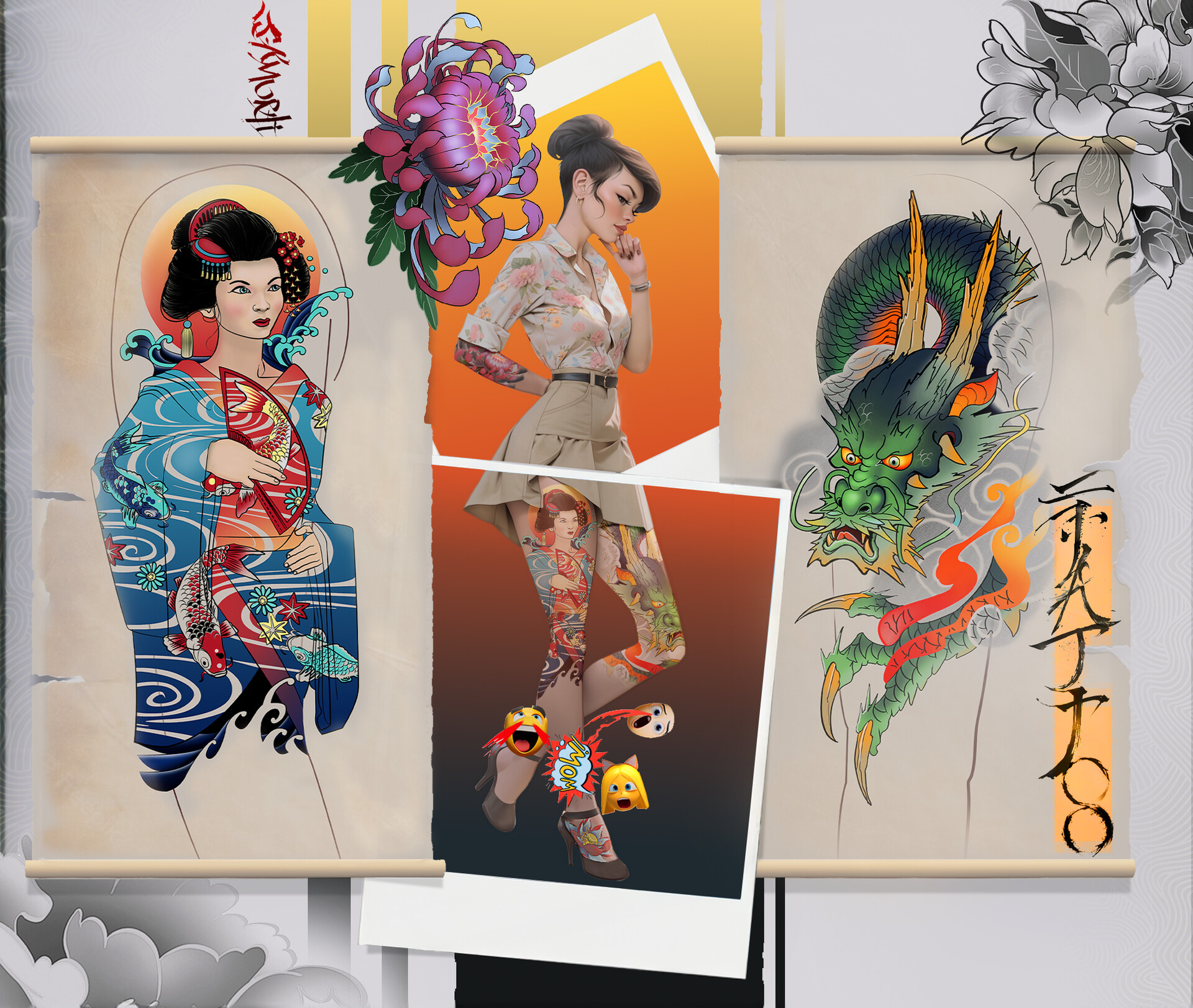 ArtStation - Irezumi tattoo design