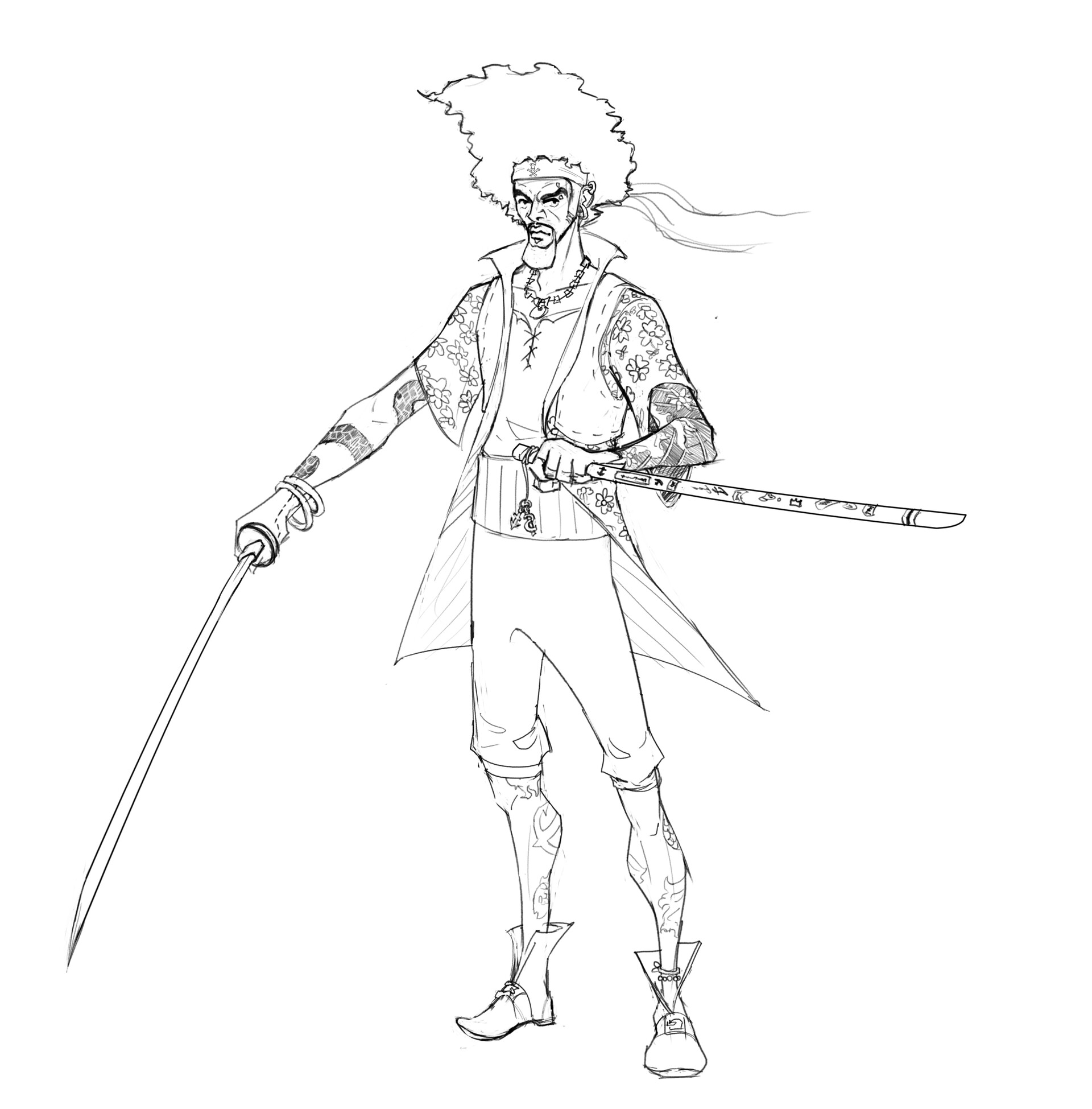 afro samurai coloring pages