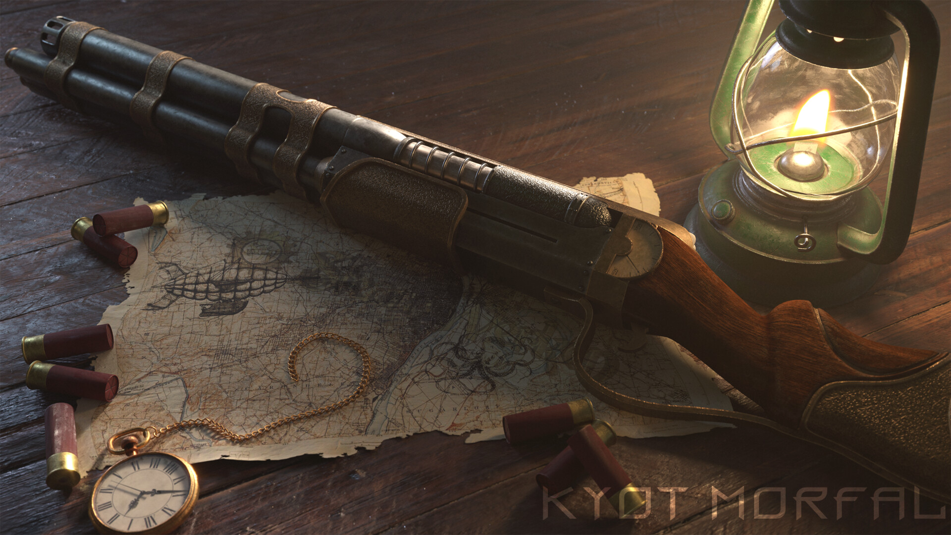 ArtStation - Victorian double-barelled gun