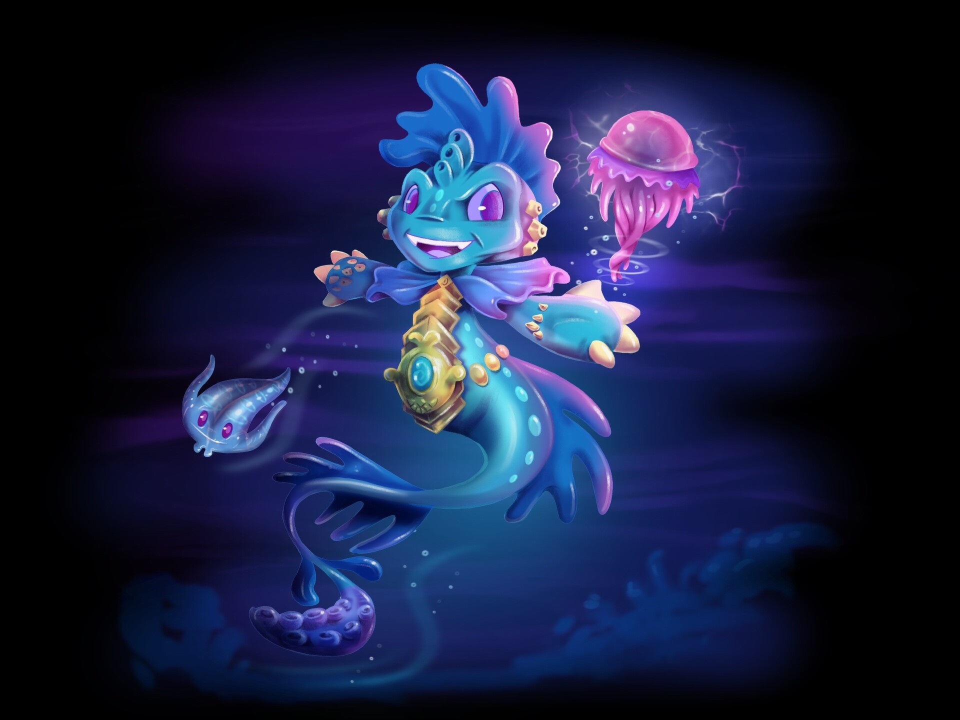 ArtStation - Fantasy sea creature in Procreate