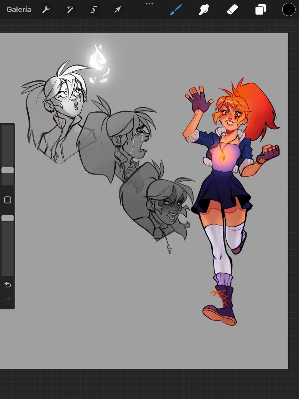 ArtStation - Character design-Melody poses and expressions