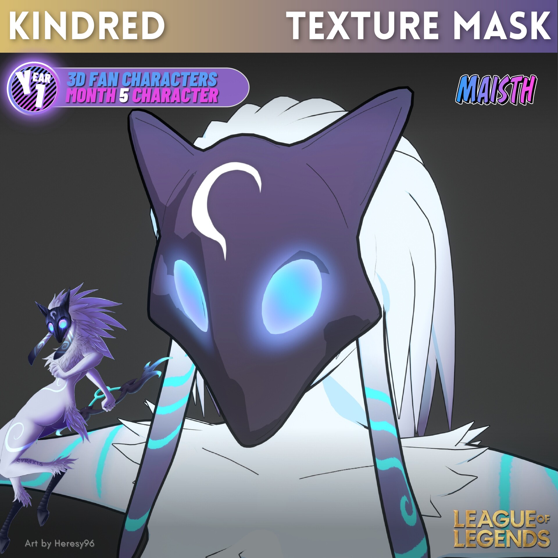 ArtStation - Texture Mask | 3D Fan Characters (Week 3 / Month 5) | Kindred | Maisth