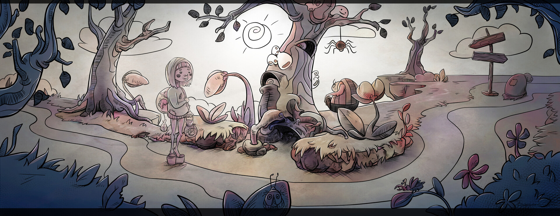 ArtStation - "Lucid" - Point&Click game illustrations - Forest Path