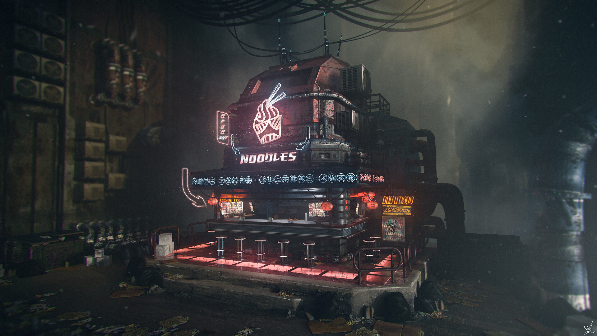 ArtStation - Cyberpunk Noodle Shop