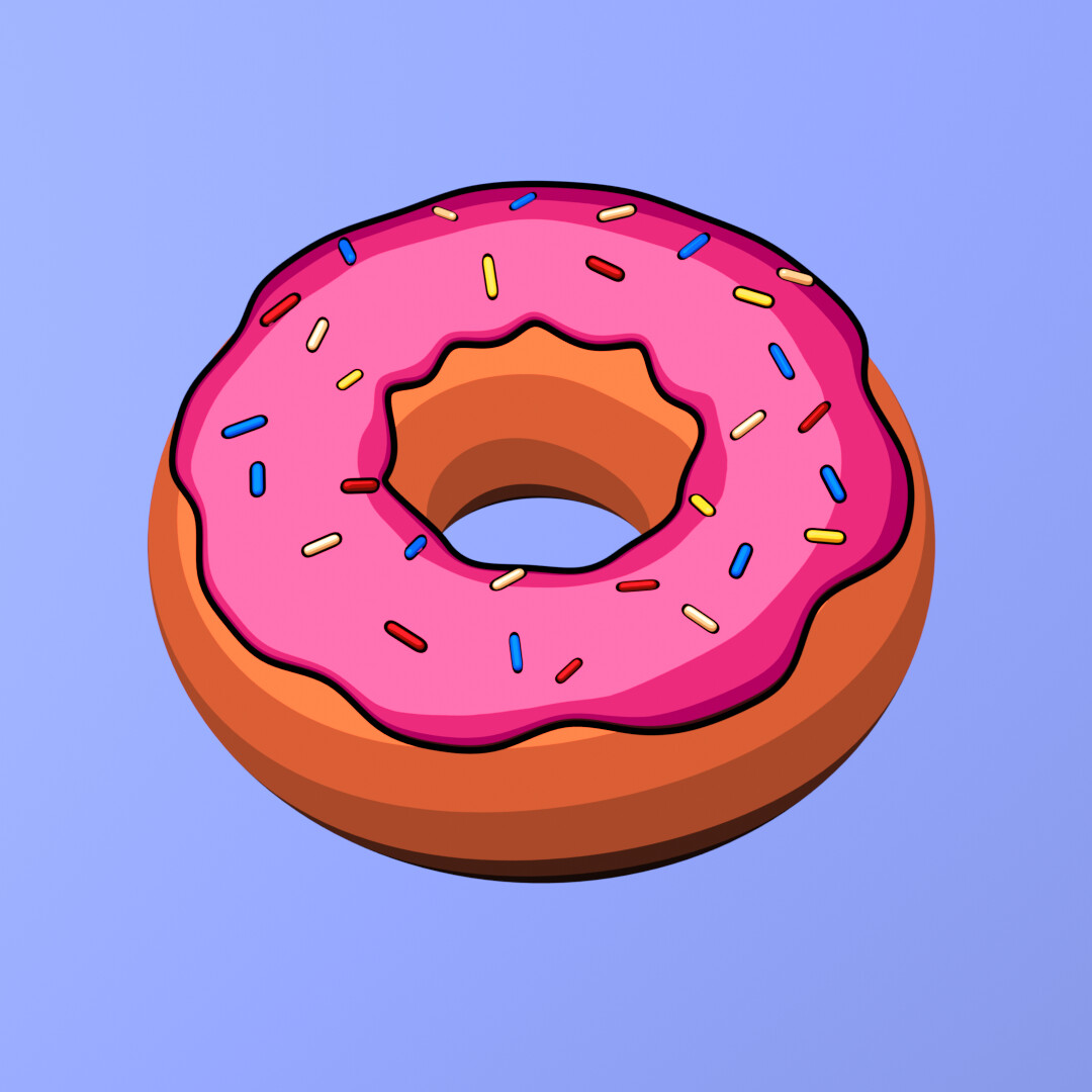 ArtStation - Cartoon Donut