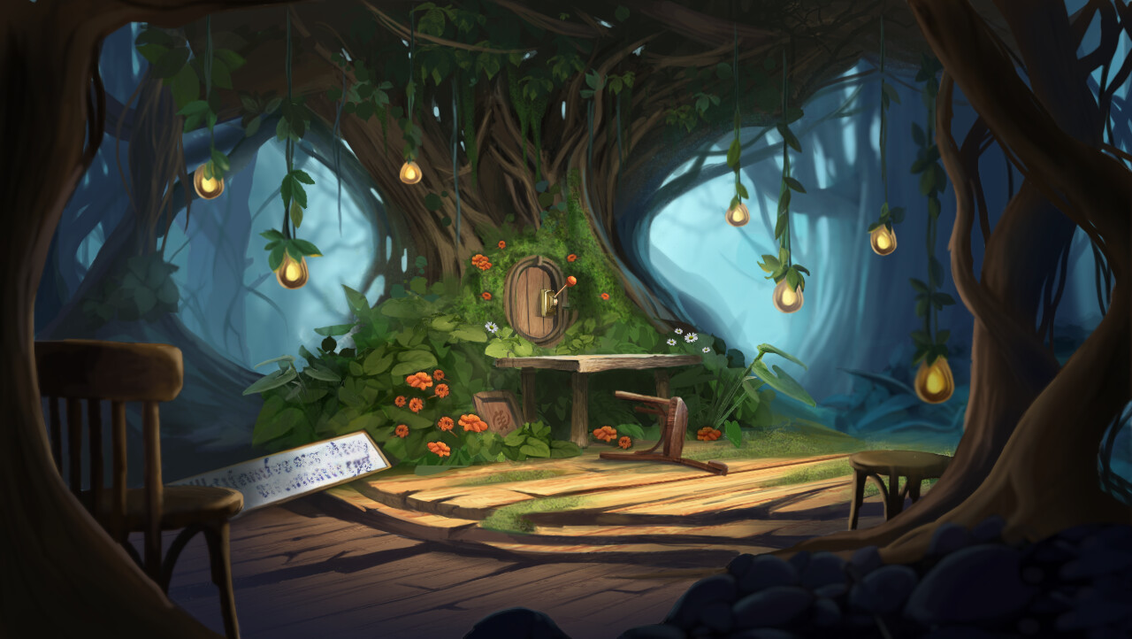 ArtStation - 2D illustration. Game scene based on the game "Ori and the ...