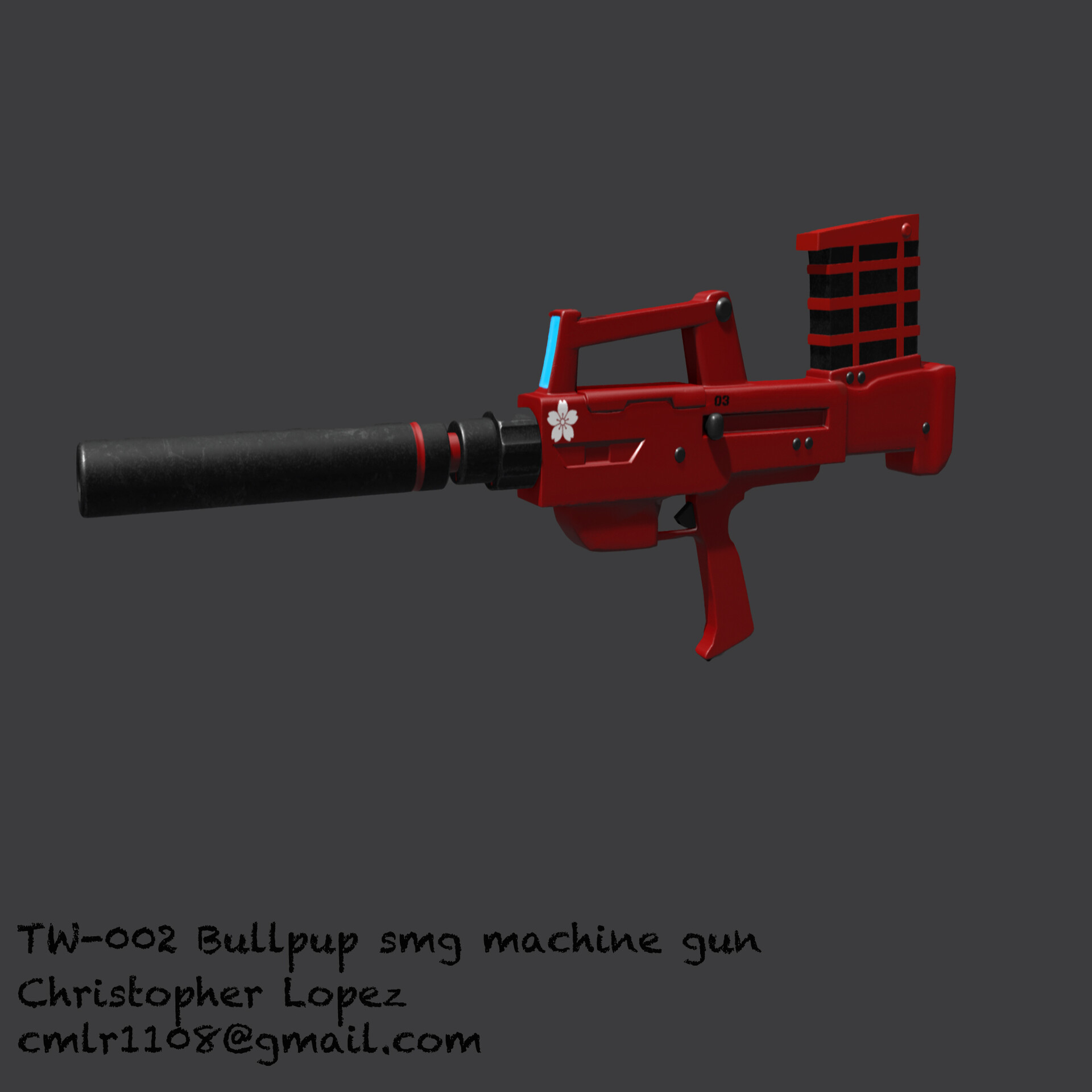 ArtStation - TW-002 Bullpup smg machine gun