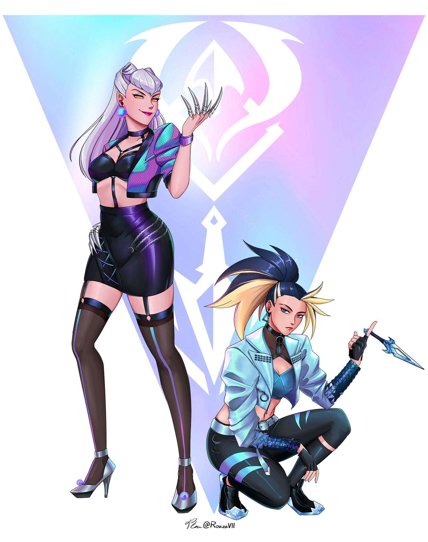 ArtStation - K/DA ALL OUT Evelynn&Akail fanart