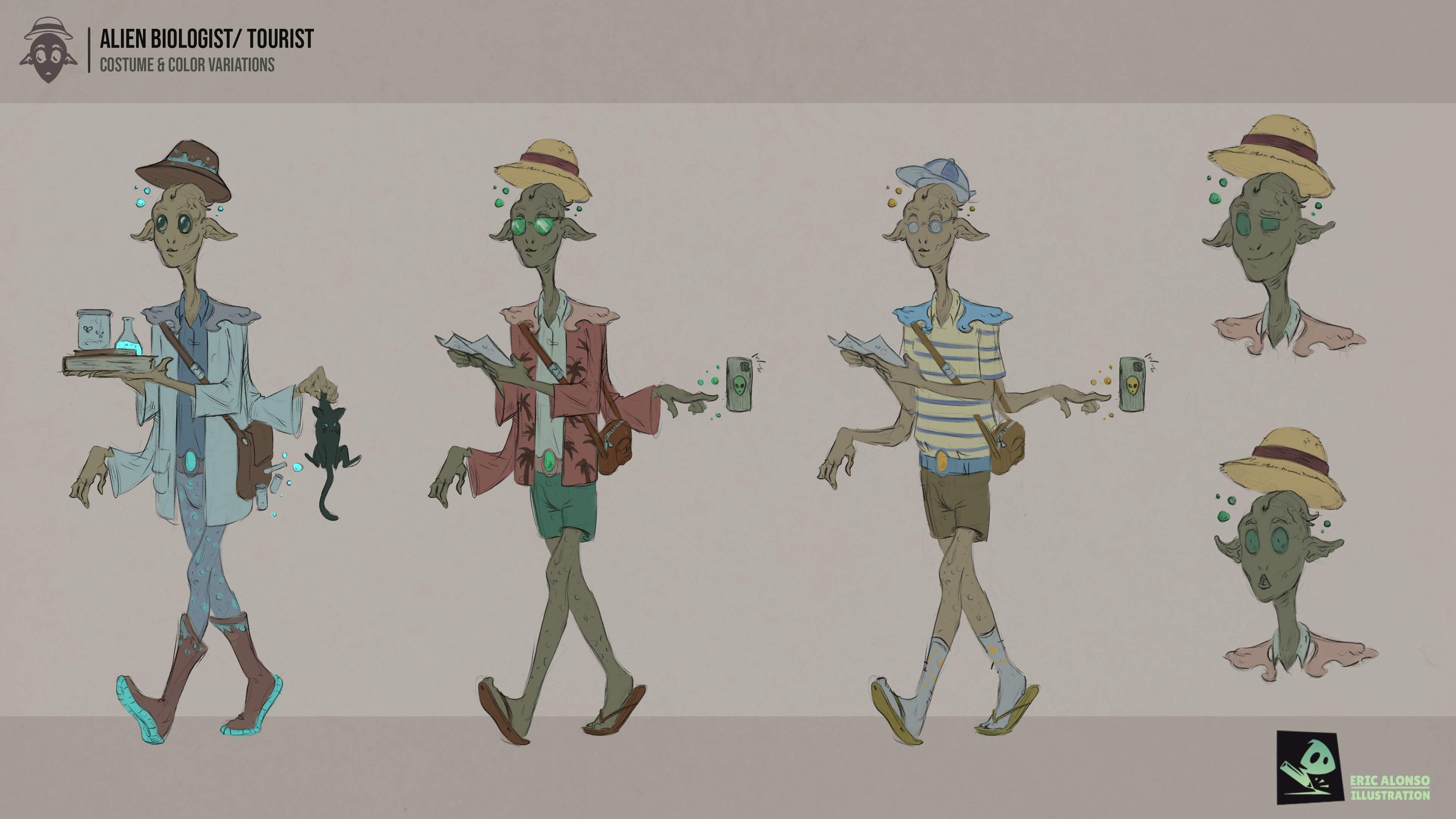 Eric Alonso Illustration & Game Art - Character Design Study #1 - Alien ...