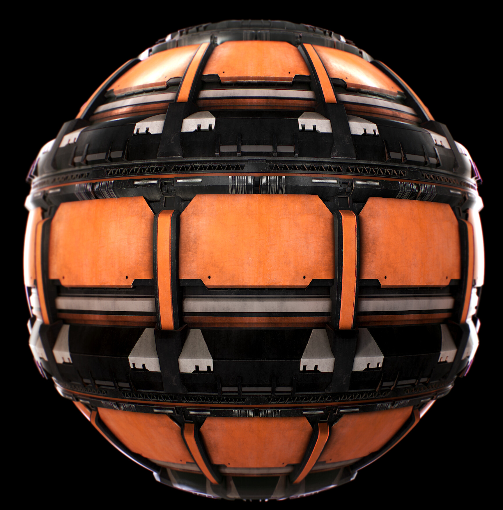 ArtStation - Grungy Orange Sci-fi wall