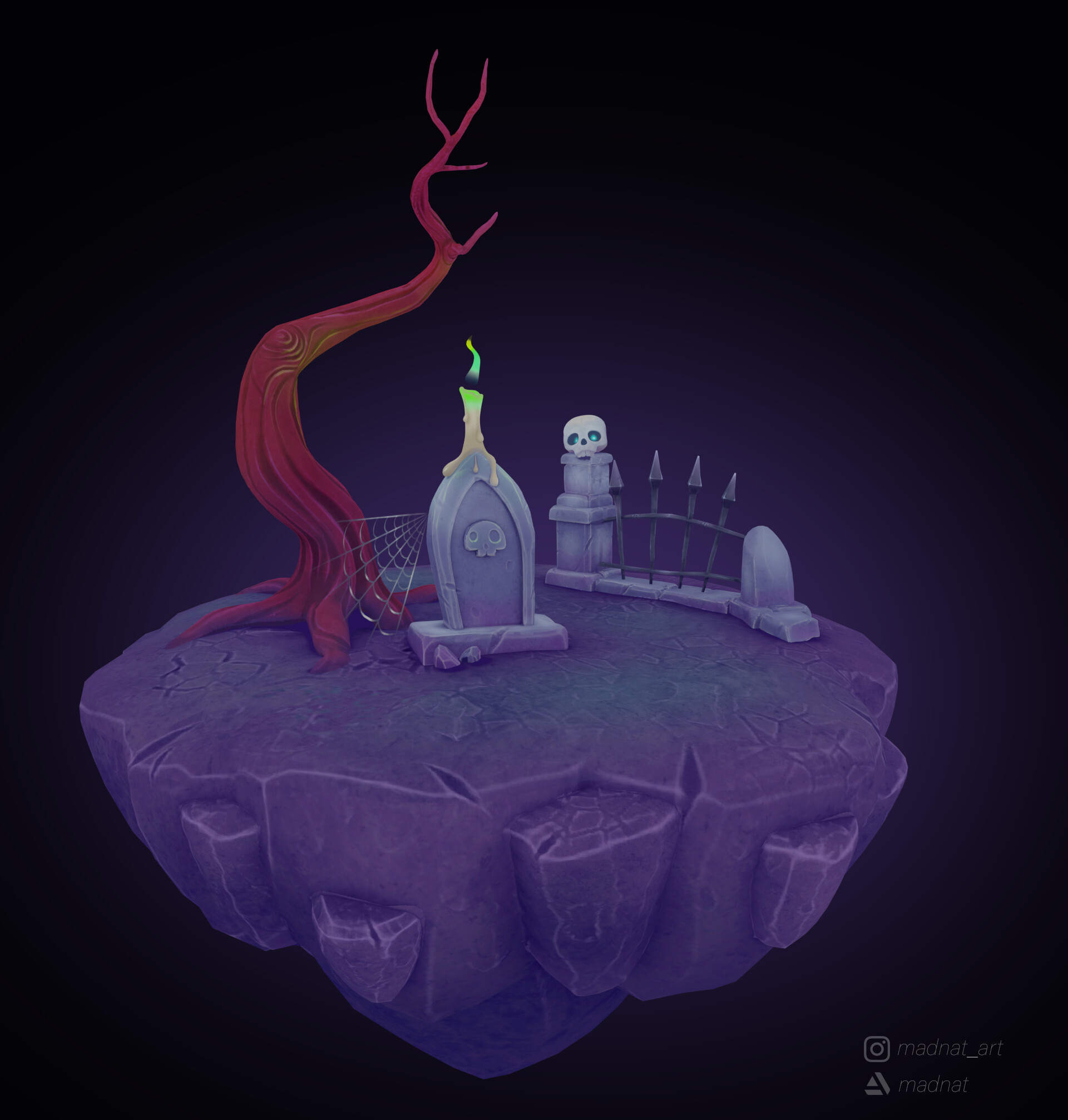 ArtStation - Cemetery handpainted