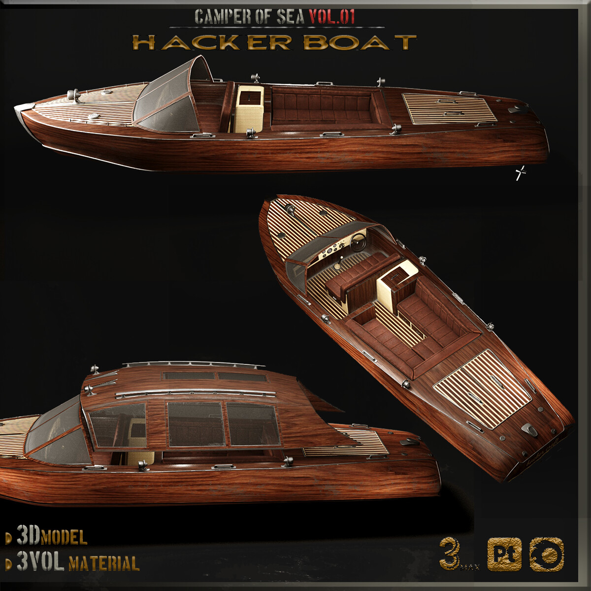 Mohammad Zamami - Camper of Sea Vol01 HACKERBOAT(hacker-craft) 3D MODEL ...