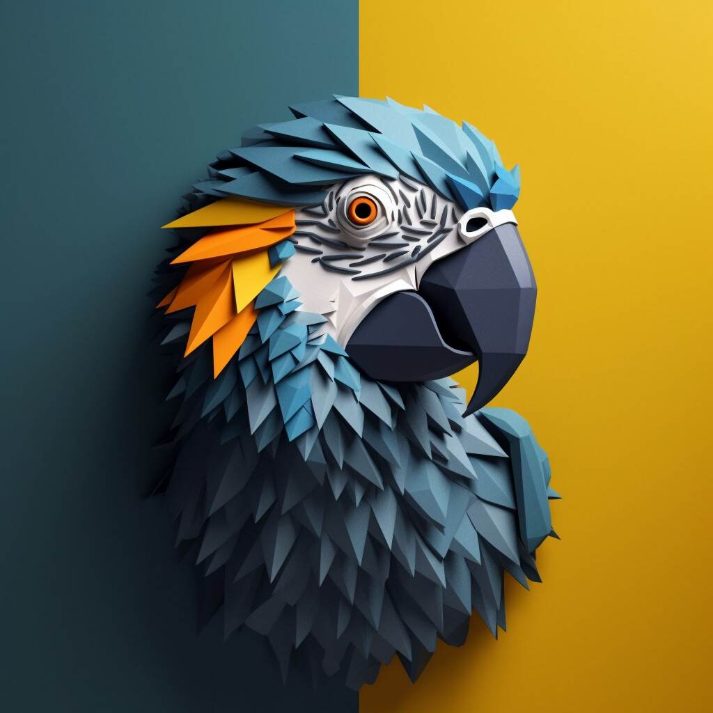 ArtStation - Ascend to Dreamy Heights: The Parrot Paper-Cut