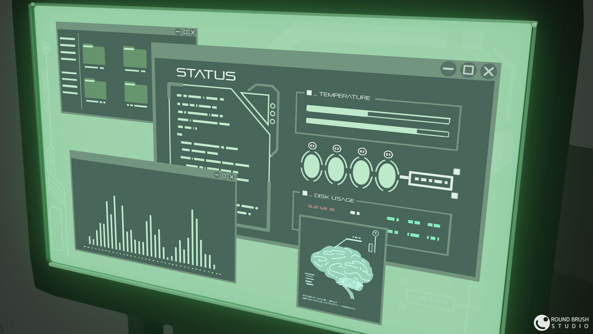 Calen Lewis - Pistis Poiesis - Control Room Monitor UI design