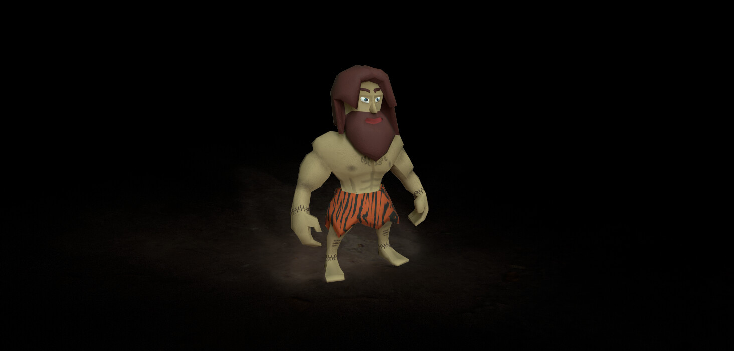 ArtStation - Low Poly Stylized Caveman