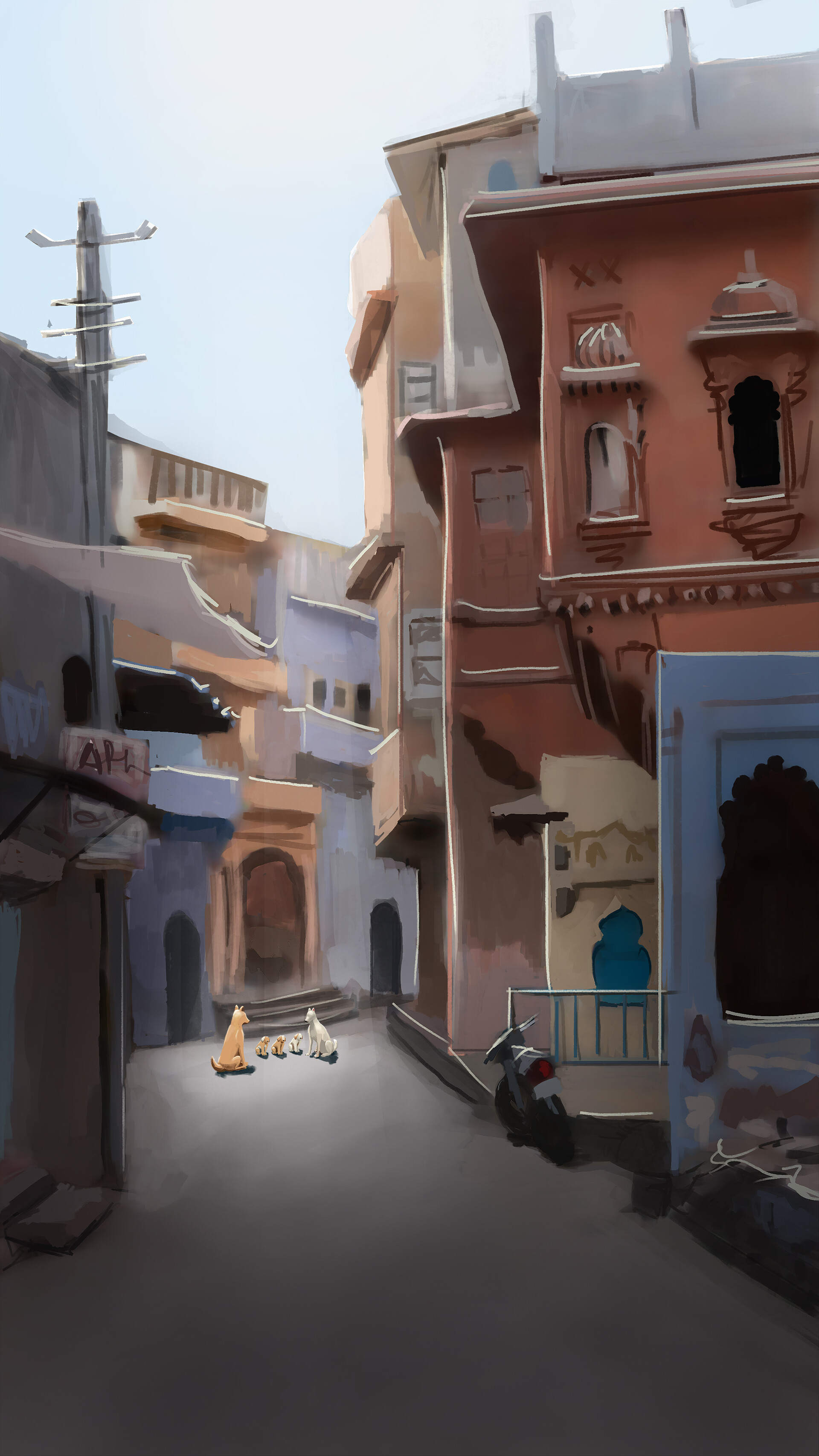 ArtStation - Sub-Urban Indian Street Concept