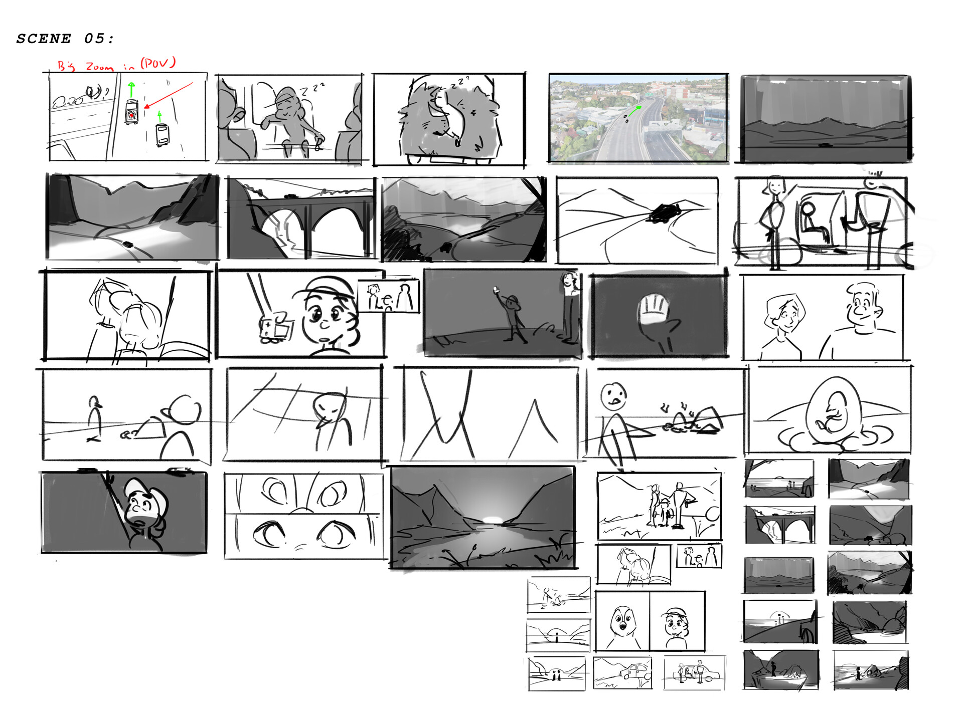 Daniel Giles - Storyboard Thumbnails (Short Film)