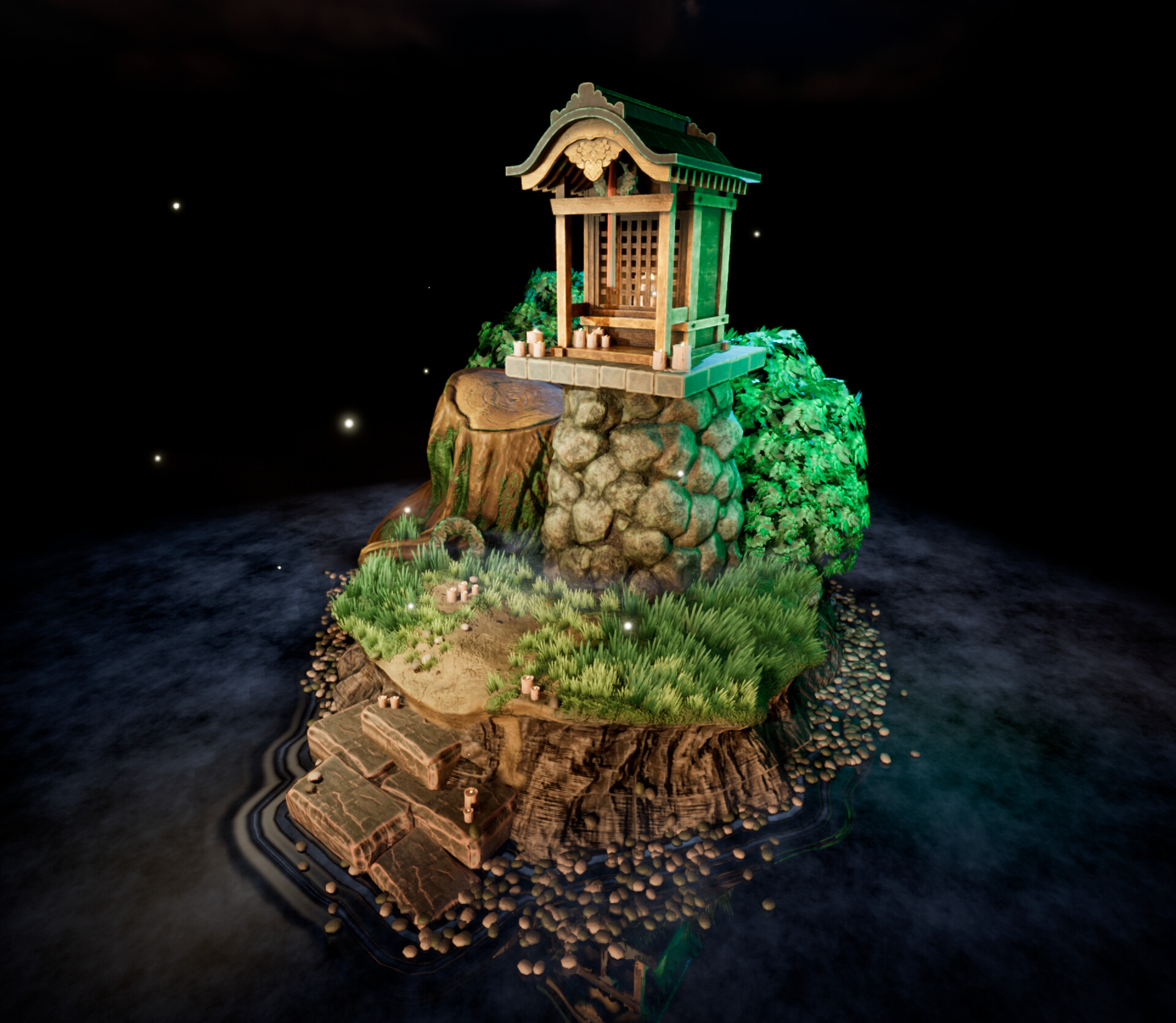 ArtStation - Tiny Island Hokora Shrine - Unreal Engine Asset Showcase