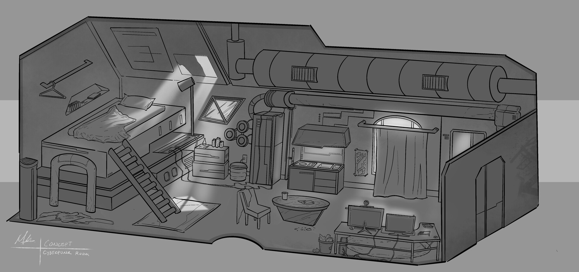 ArtStation - Cyberpunk Loft Concept
