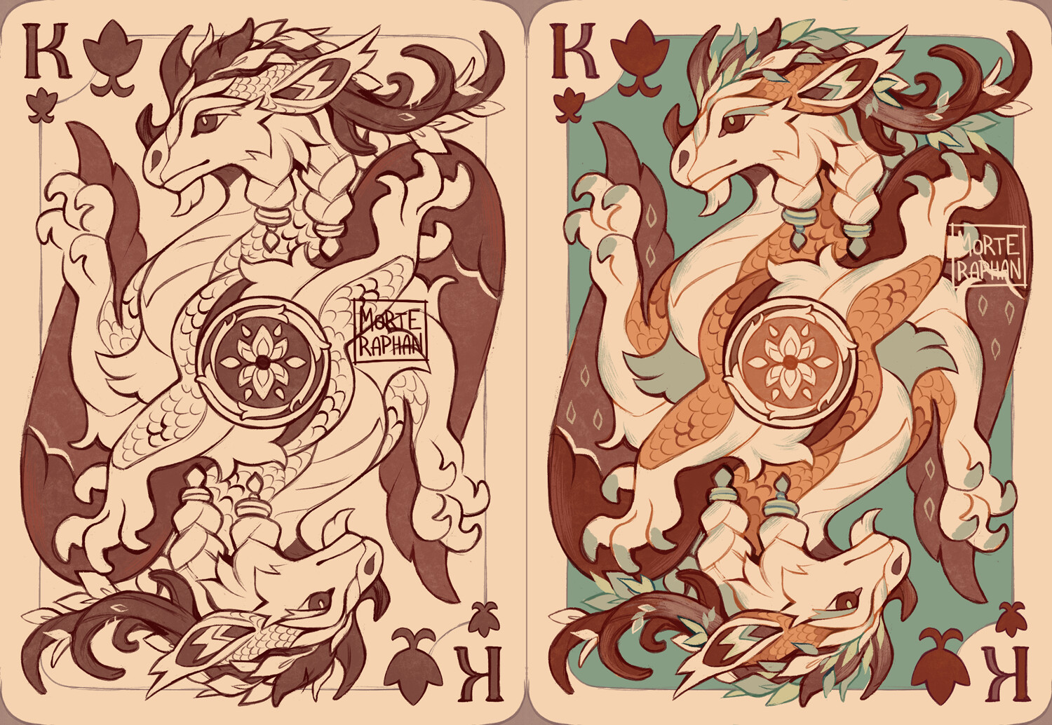 ArtStation - Dragon Cards - 3 Kings and Queen