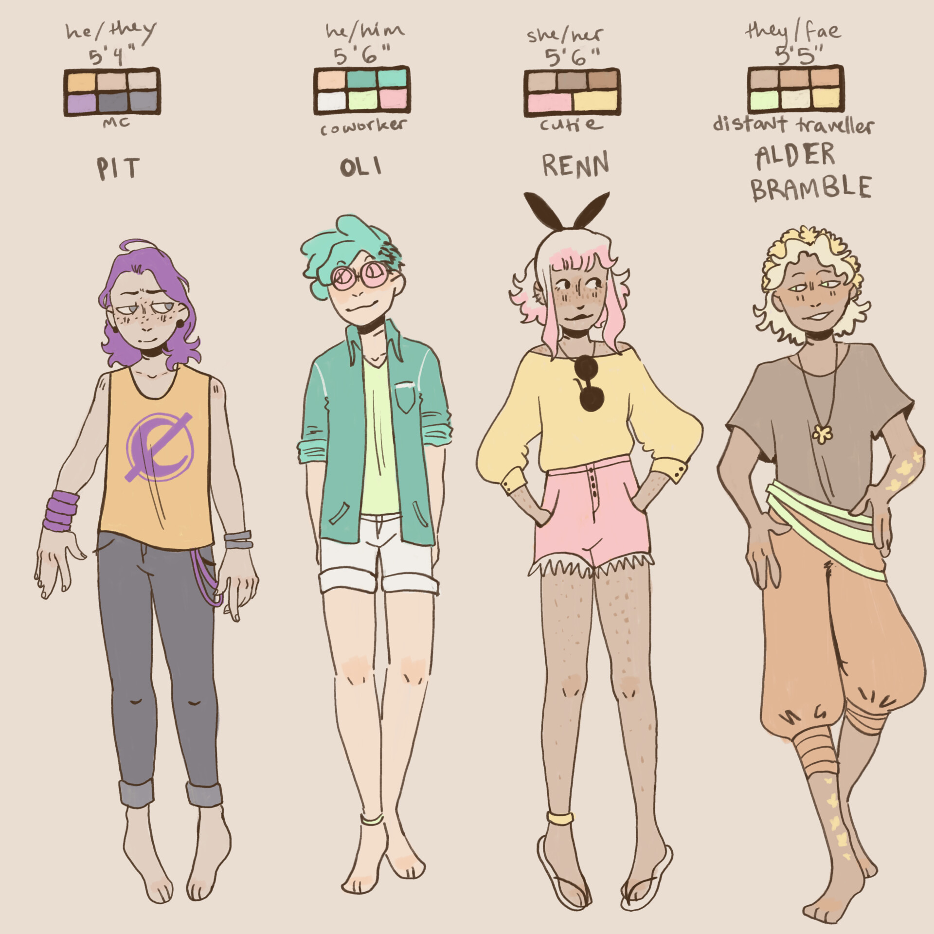 ArtStation - design sheet for original characters named Pit, Oliver ...
