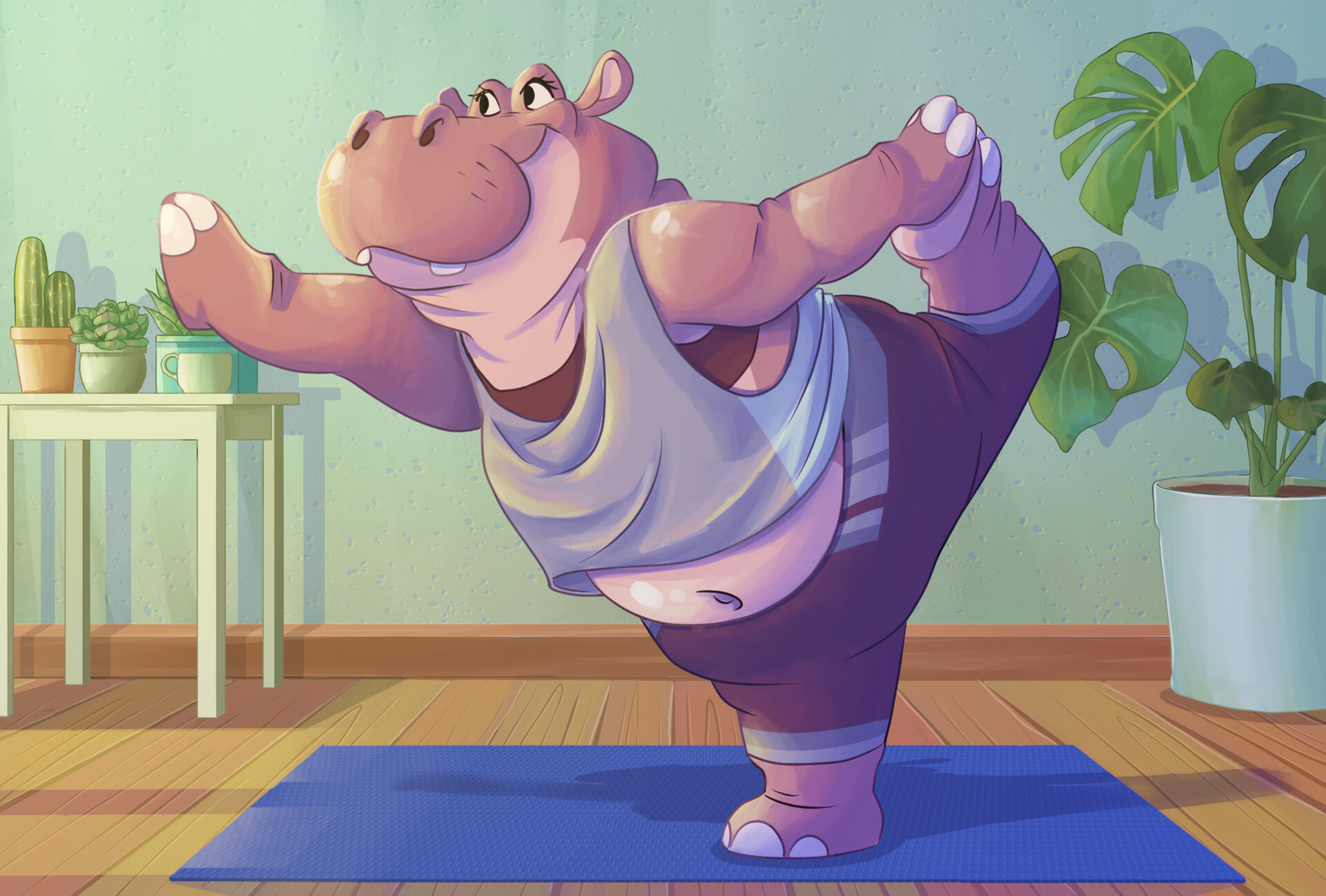 ArtStation - Yoga hippo