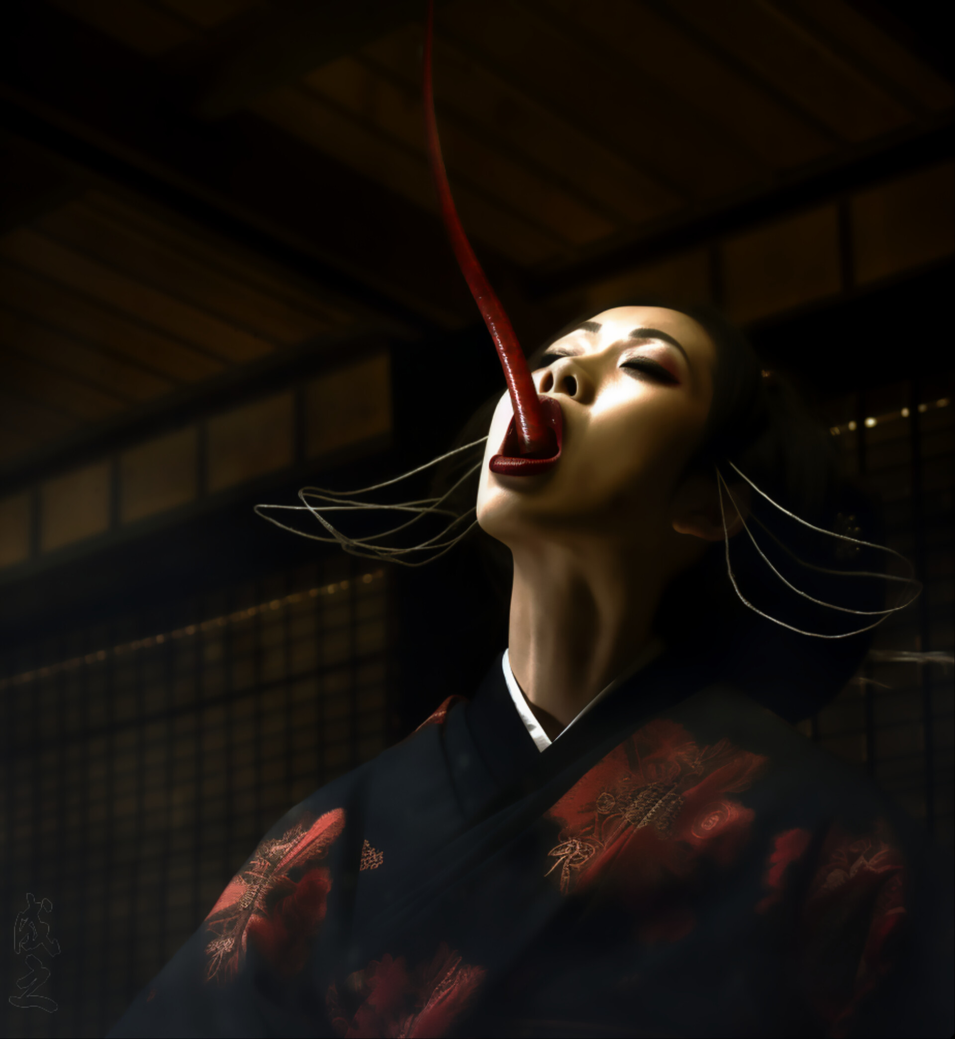 NARIYUKI SHIMAMOTO - Tenjo-name (Japanese yokai that licks and stains ...