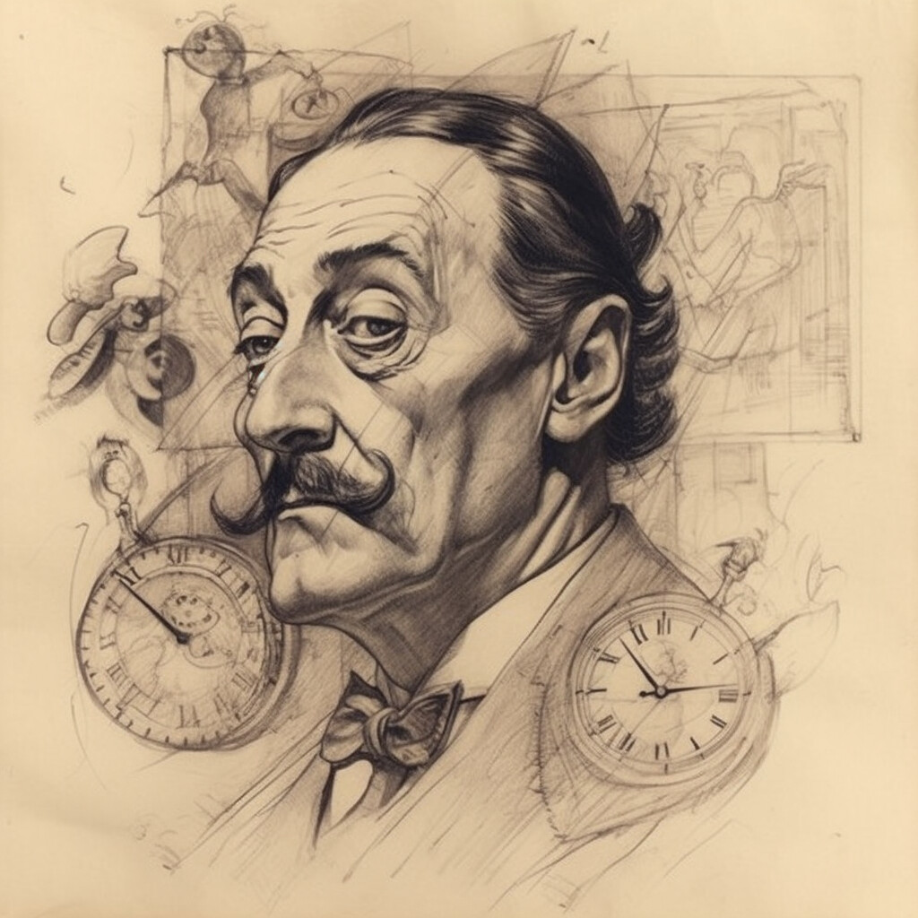 ArtStation - Salvadore Dali - sketch portrait