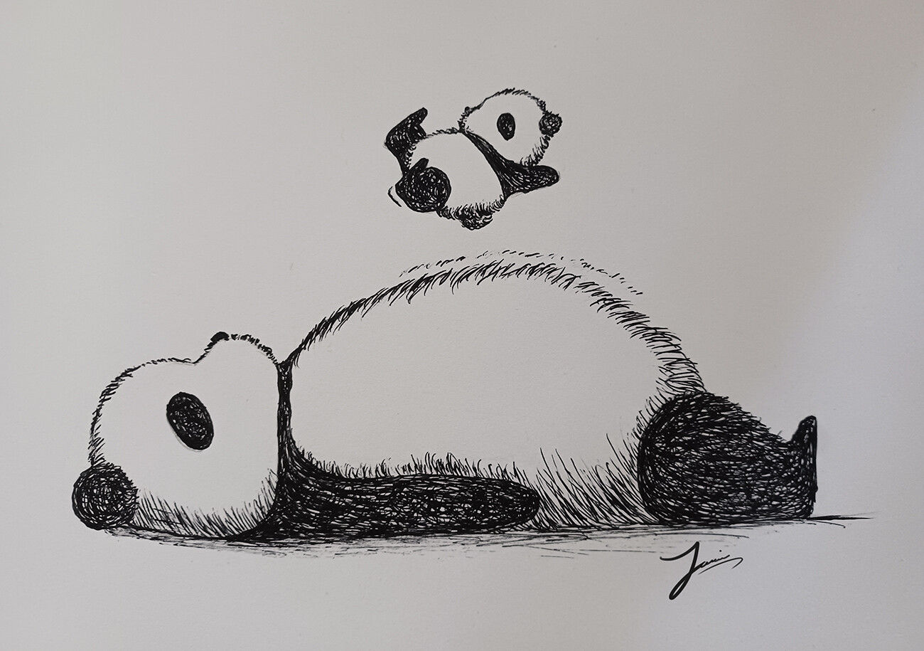 ArtStation - Panda drawing for mother's day