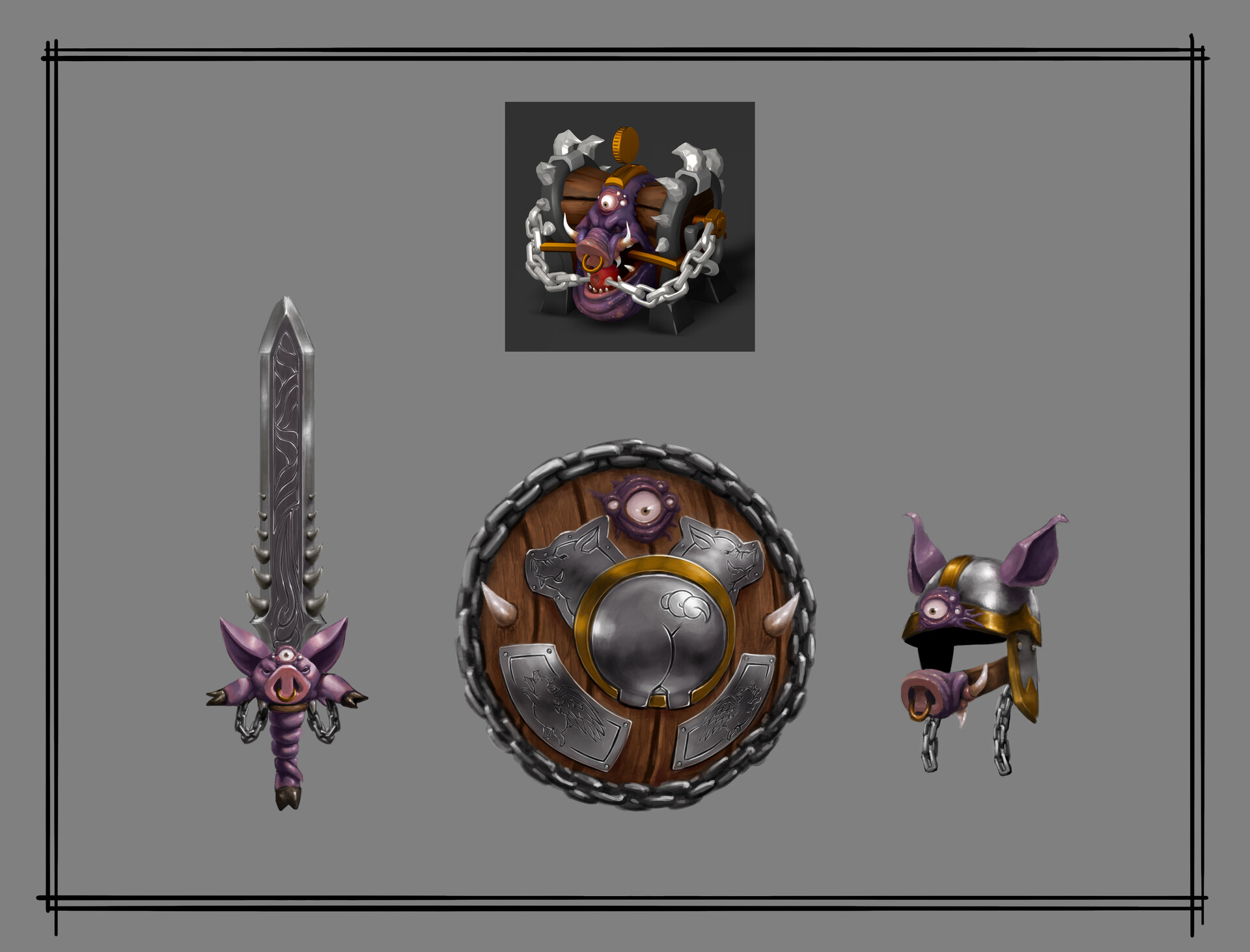 ArtStation - equipment based on pig mimic chest