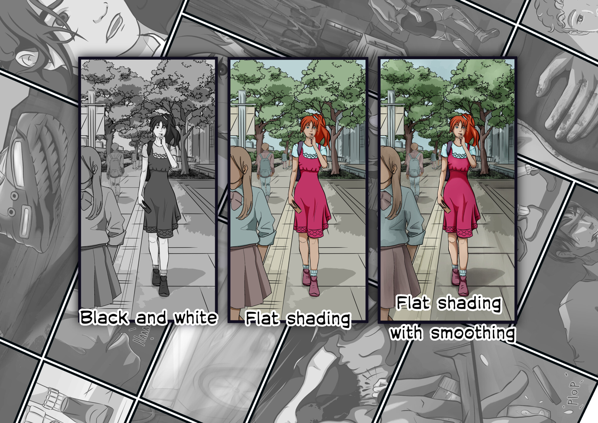 ArtStation - Comic panel color options