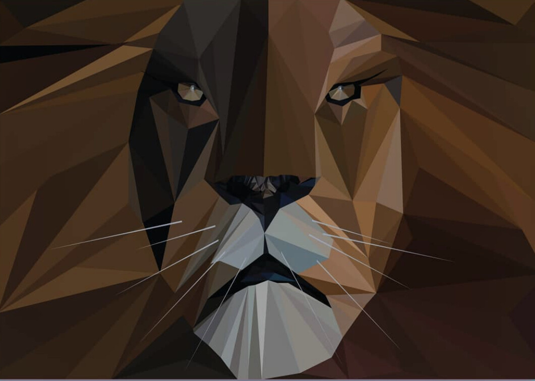 ArtStation - Lion made of triangles