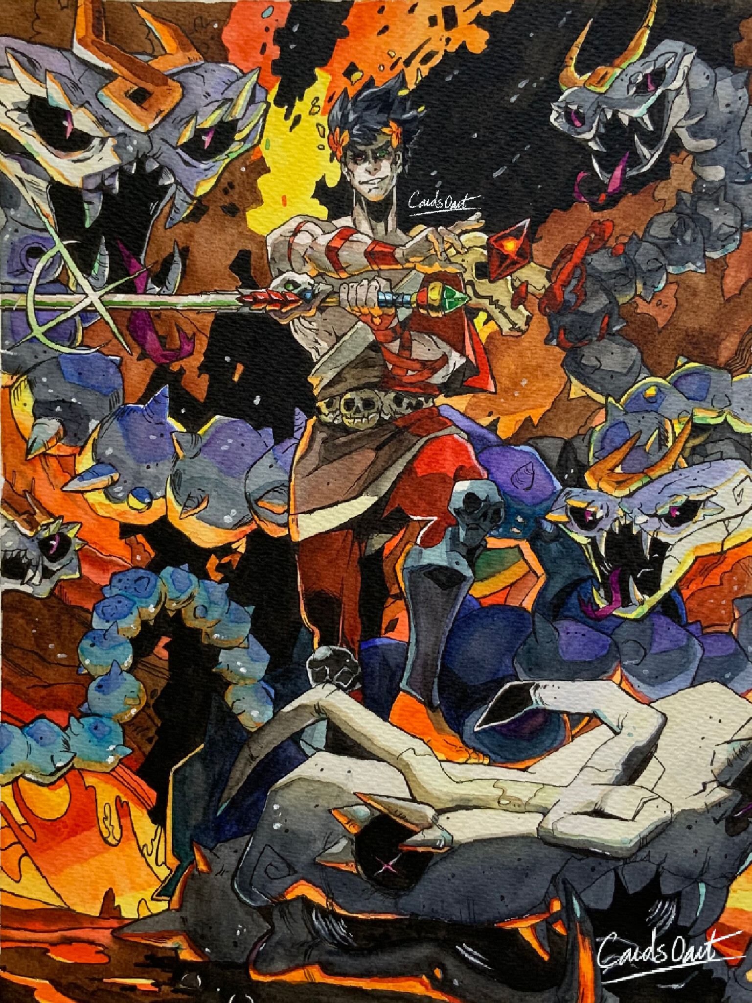 ArtStation - Hades - Cover in Watercolor