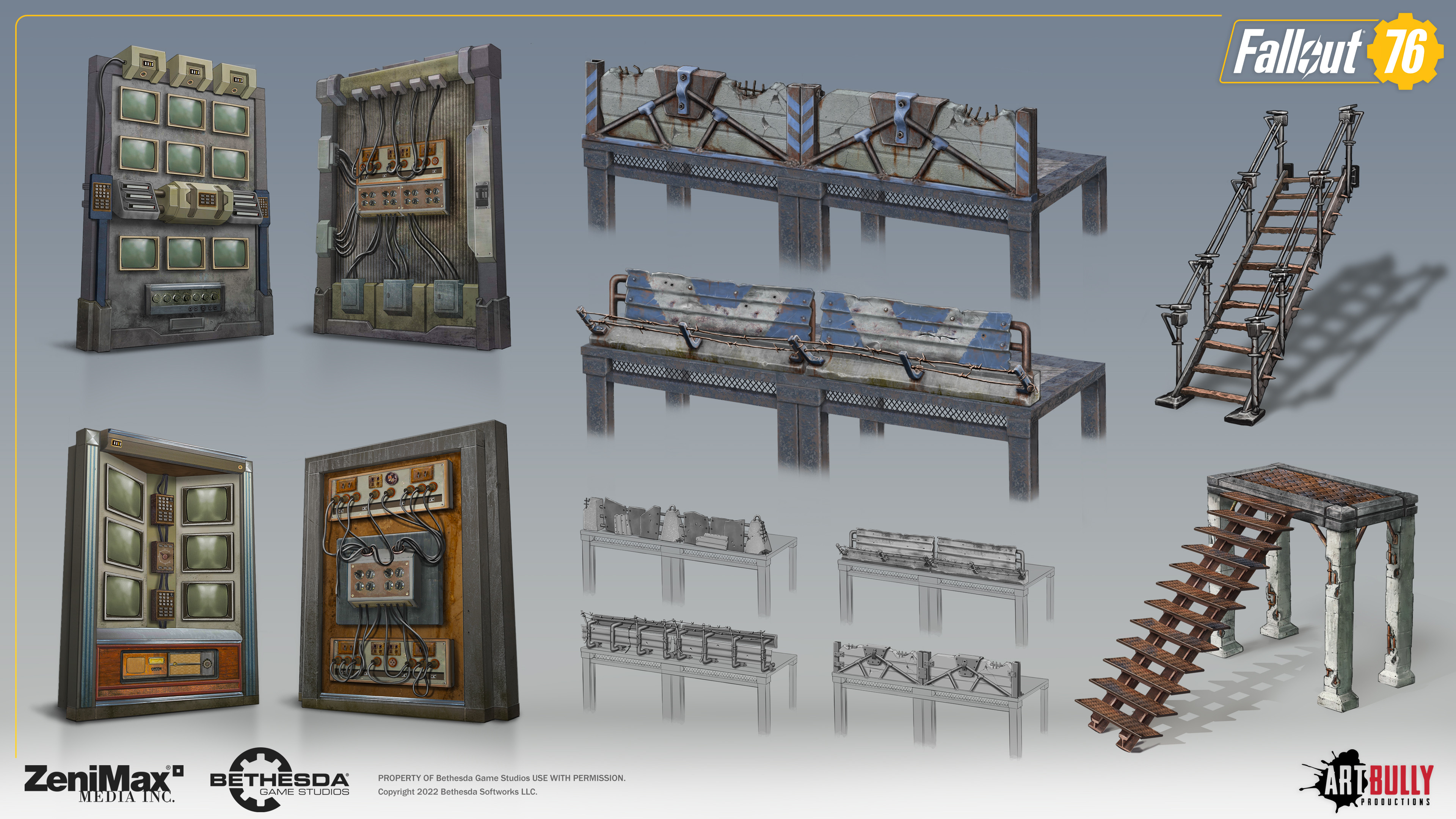 Art Bully Productions - Fallout 76 - Concept Art - Environment Props 02