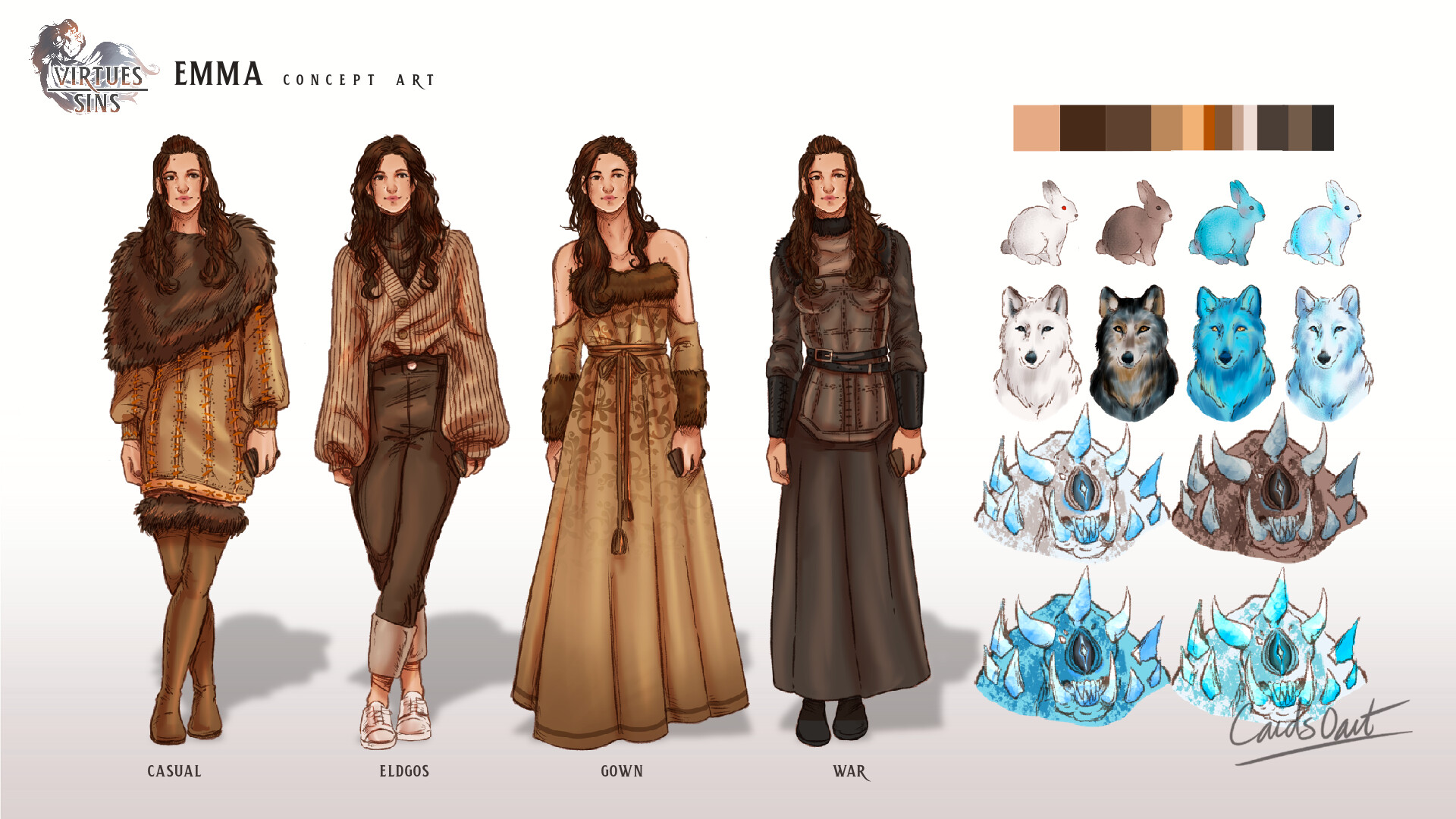 _Cards_Art_ - Virtues & Sins - Character Concept Art - Sins