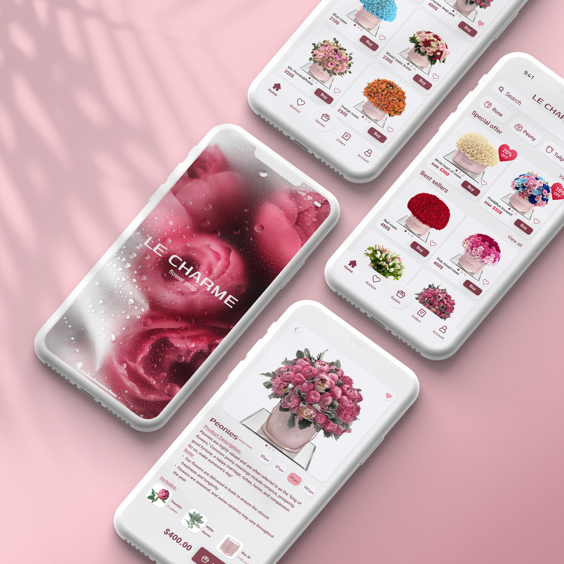 ArtStation - UI/UX design app for flower shop LE CHARME