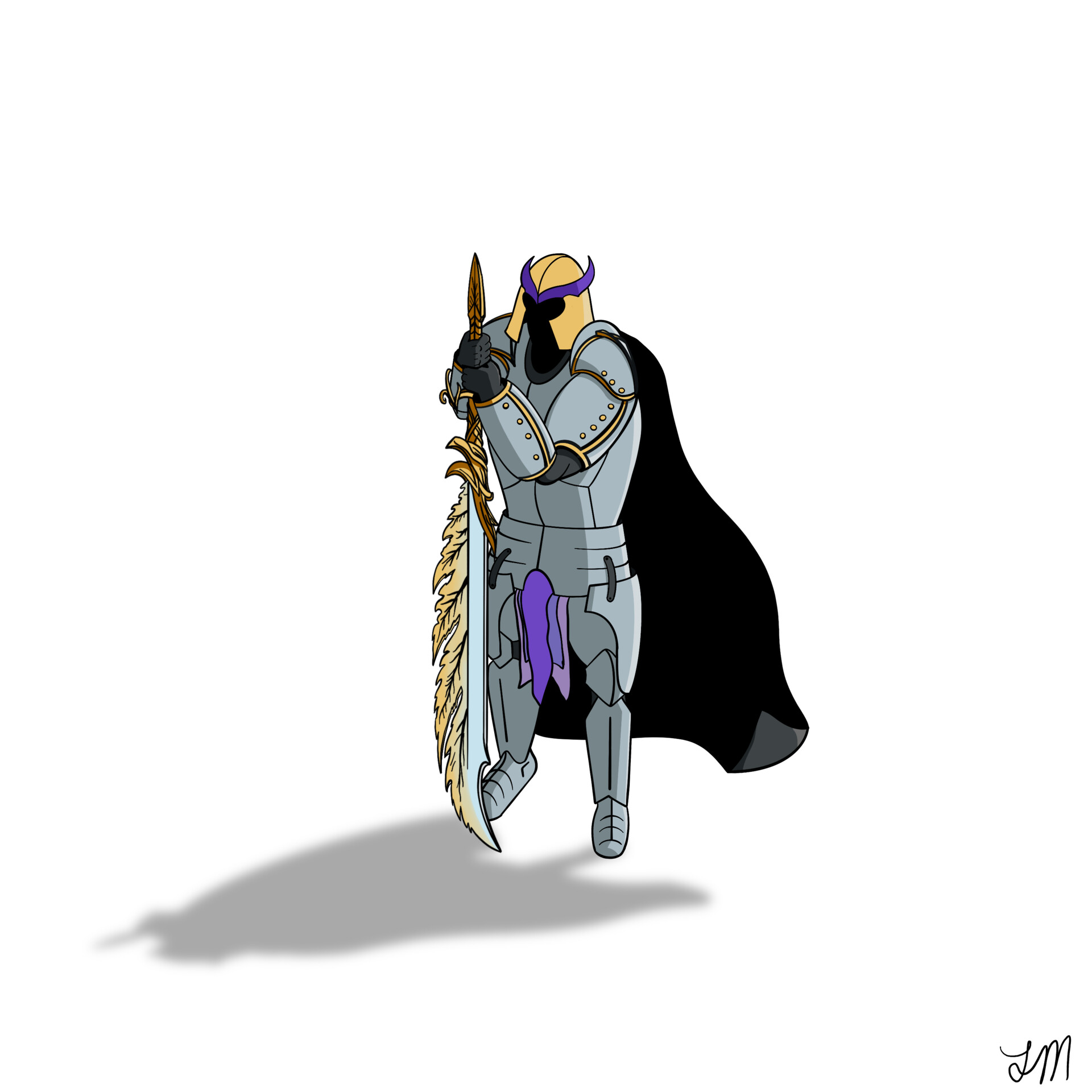 ArtStation - Knight with Feather Sword