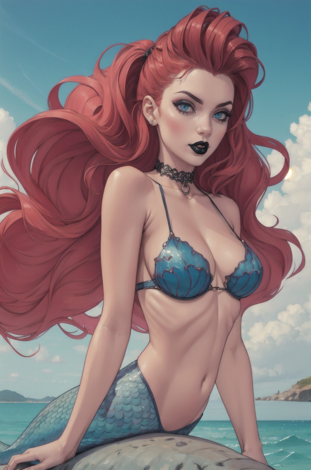 ArtStation - Ariel from The Little Mermaid as a goth girl