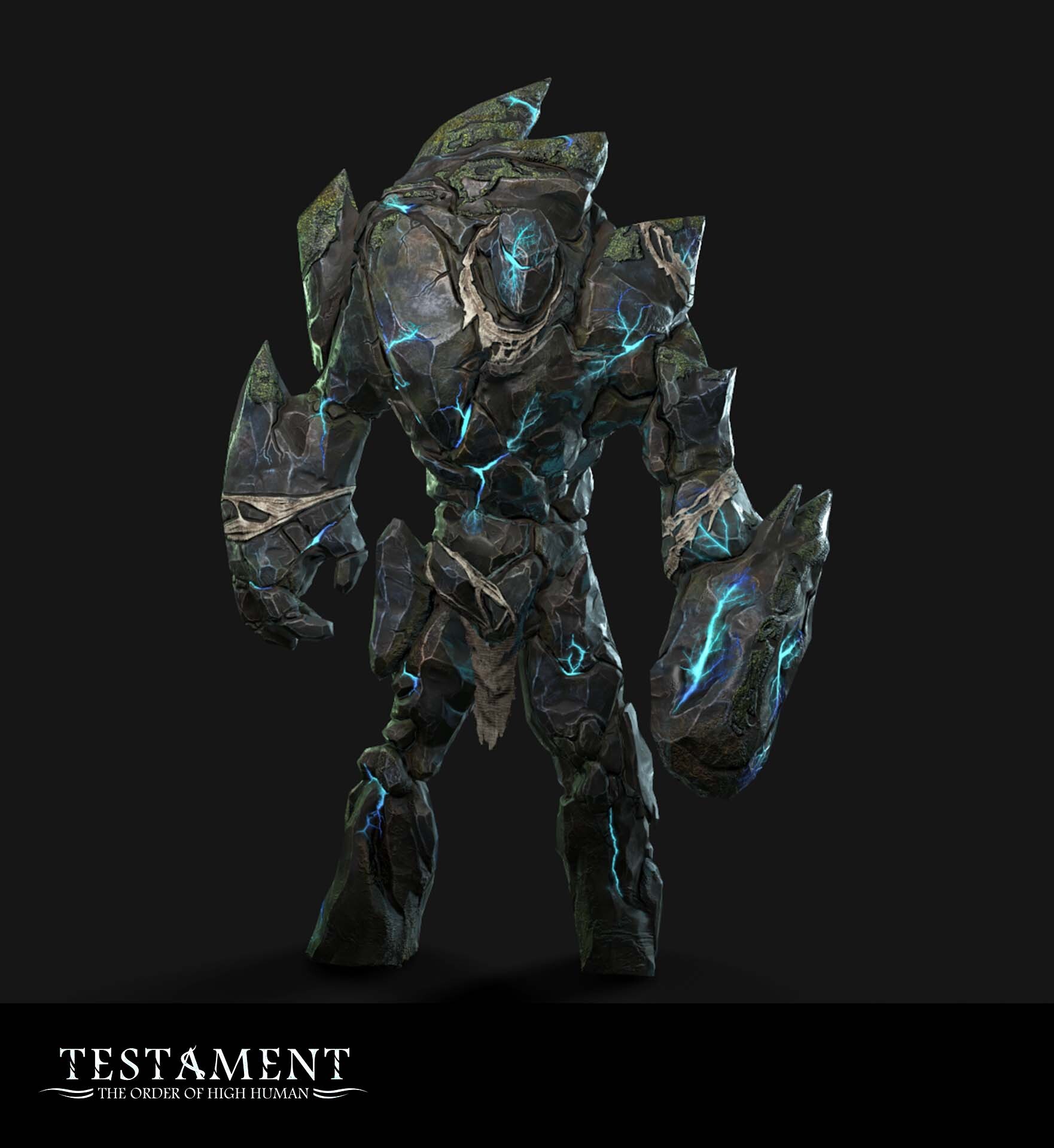 ArtStation - "Testament-The order of high human" Stone man-Boss