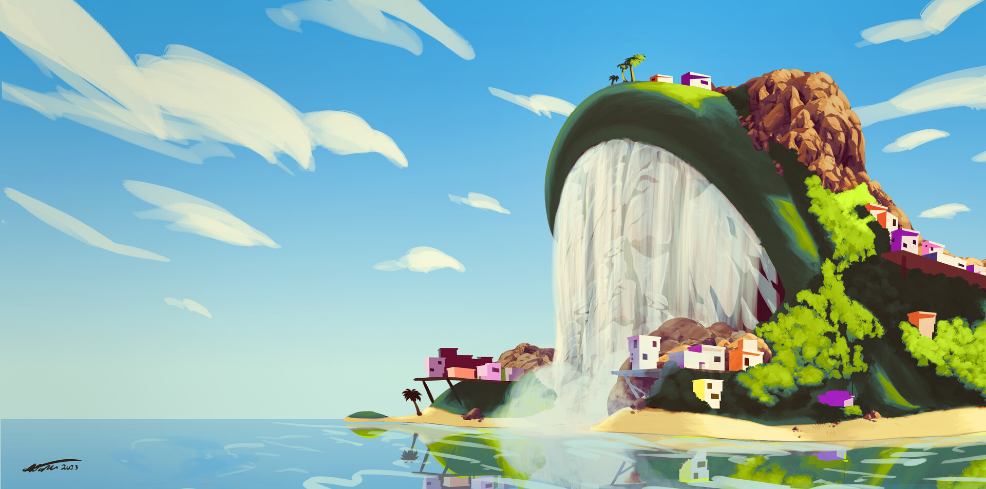 ArtStation - Frog Island Concept Painting