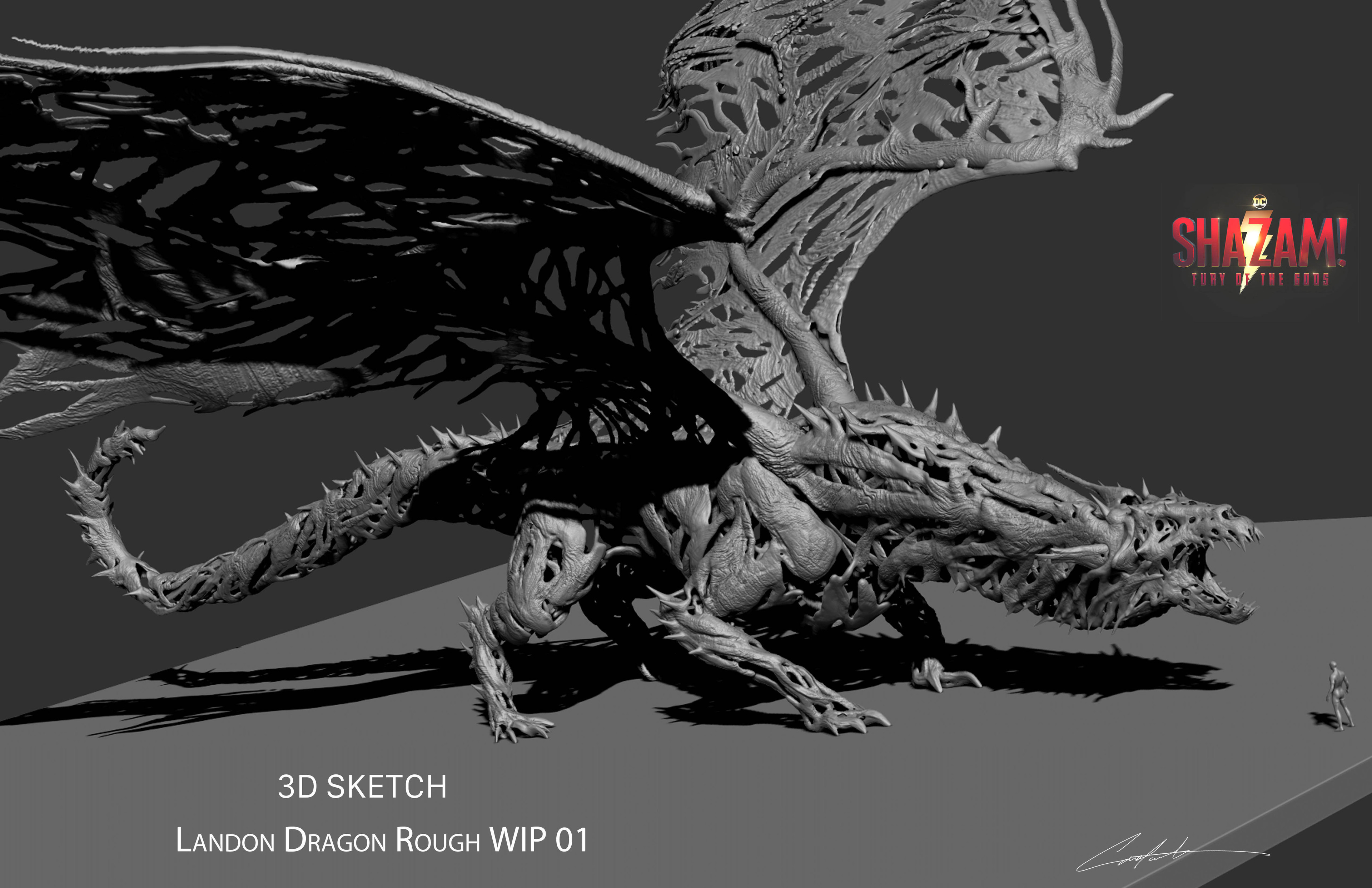 Constantine Sekeris - SHAZAM FURY OF THE GODS LANDON DRAGON EARLY DESIGN