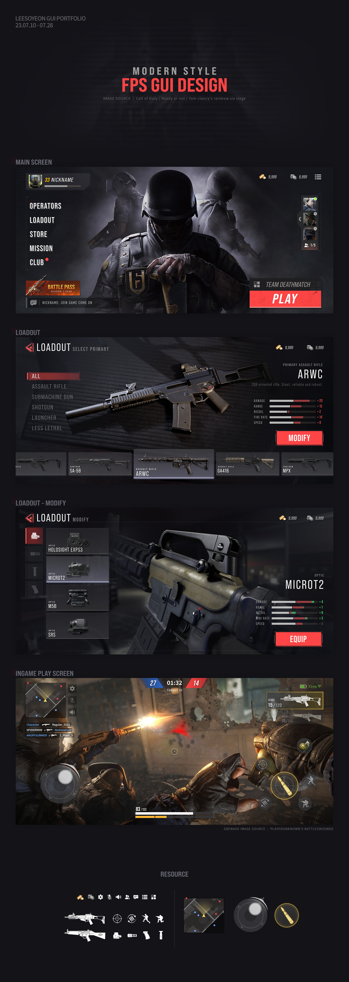 ArtStation - Modern Style - FPS GUI Design Portfolio