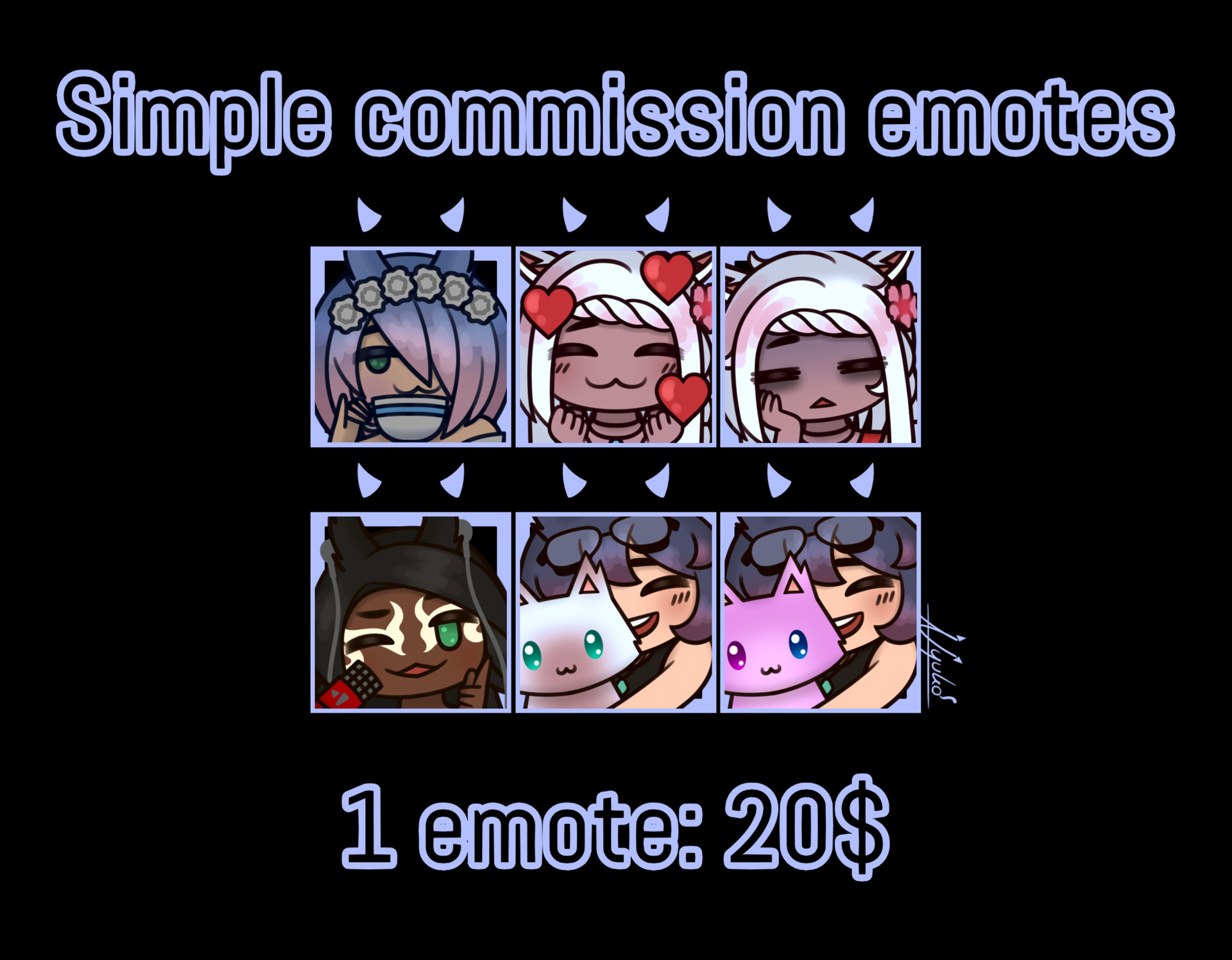ArtStation - Simple emotes commission for Silheesa